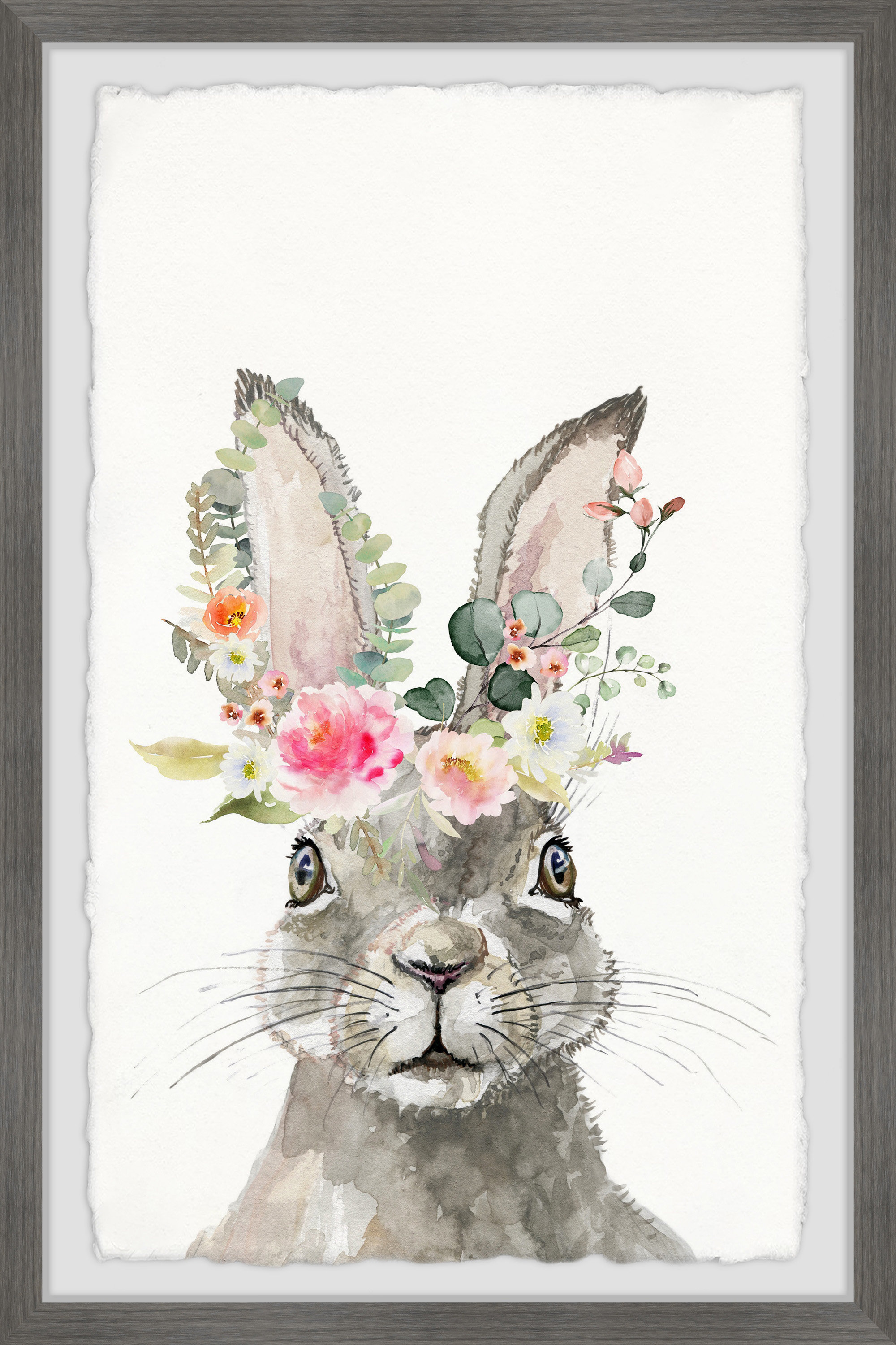 Zoomie Kids Orville Floral Crowned Hare Framed Print | Wayfair