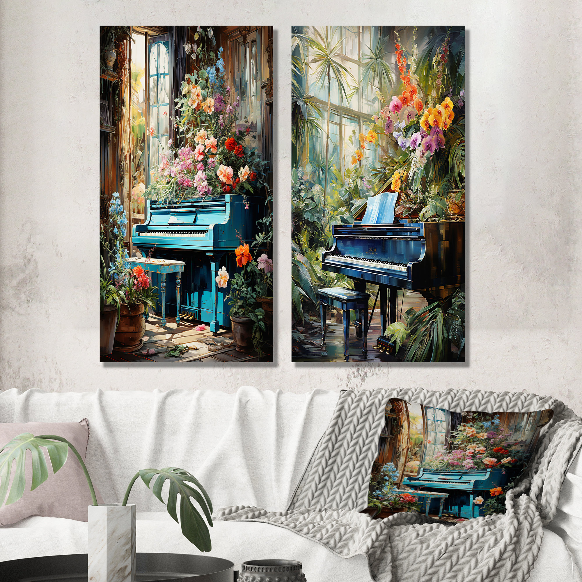 Winston Porter Piano Tropical Tunes - Music Piano Wall Art Prints Set ...