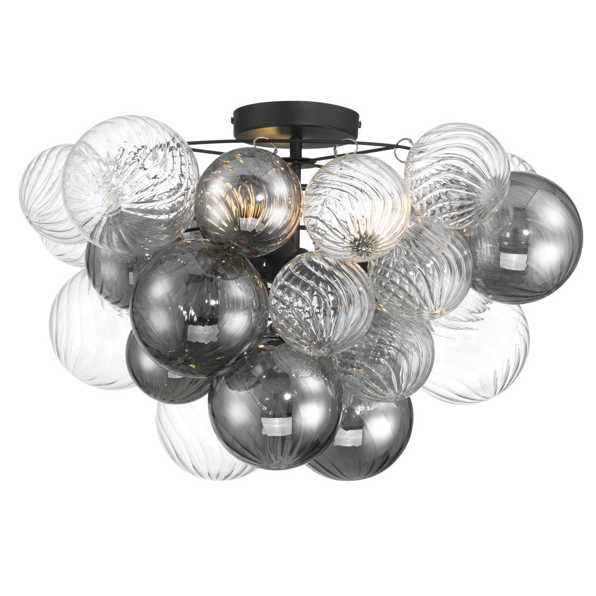 Metro Lane 3-Lights Modern Glass Globe Cluster Flush Mount Ceiling ...