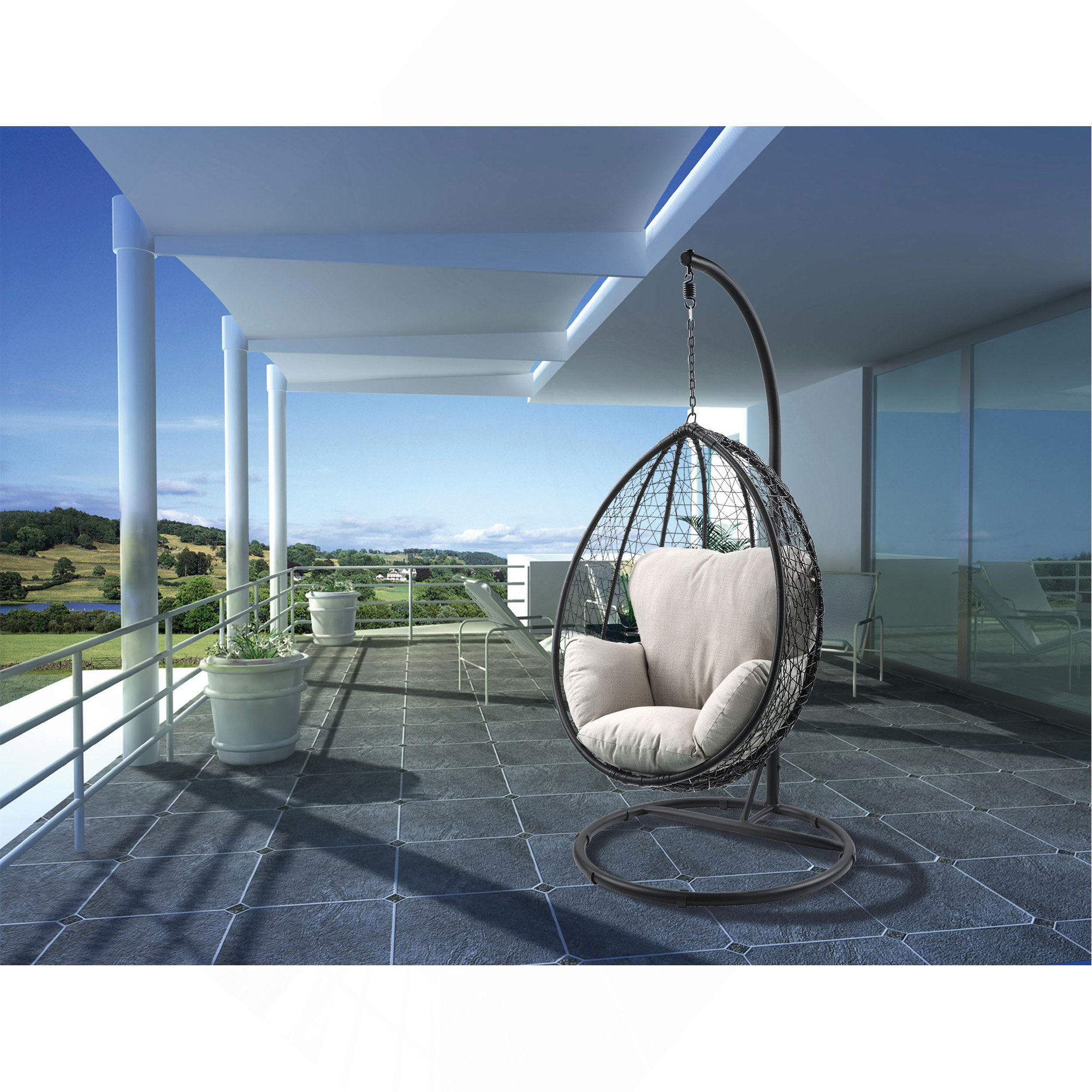 Dakota Fields Comfortable All-Weather Hanging Chair With Versatile ...