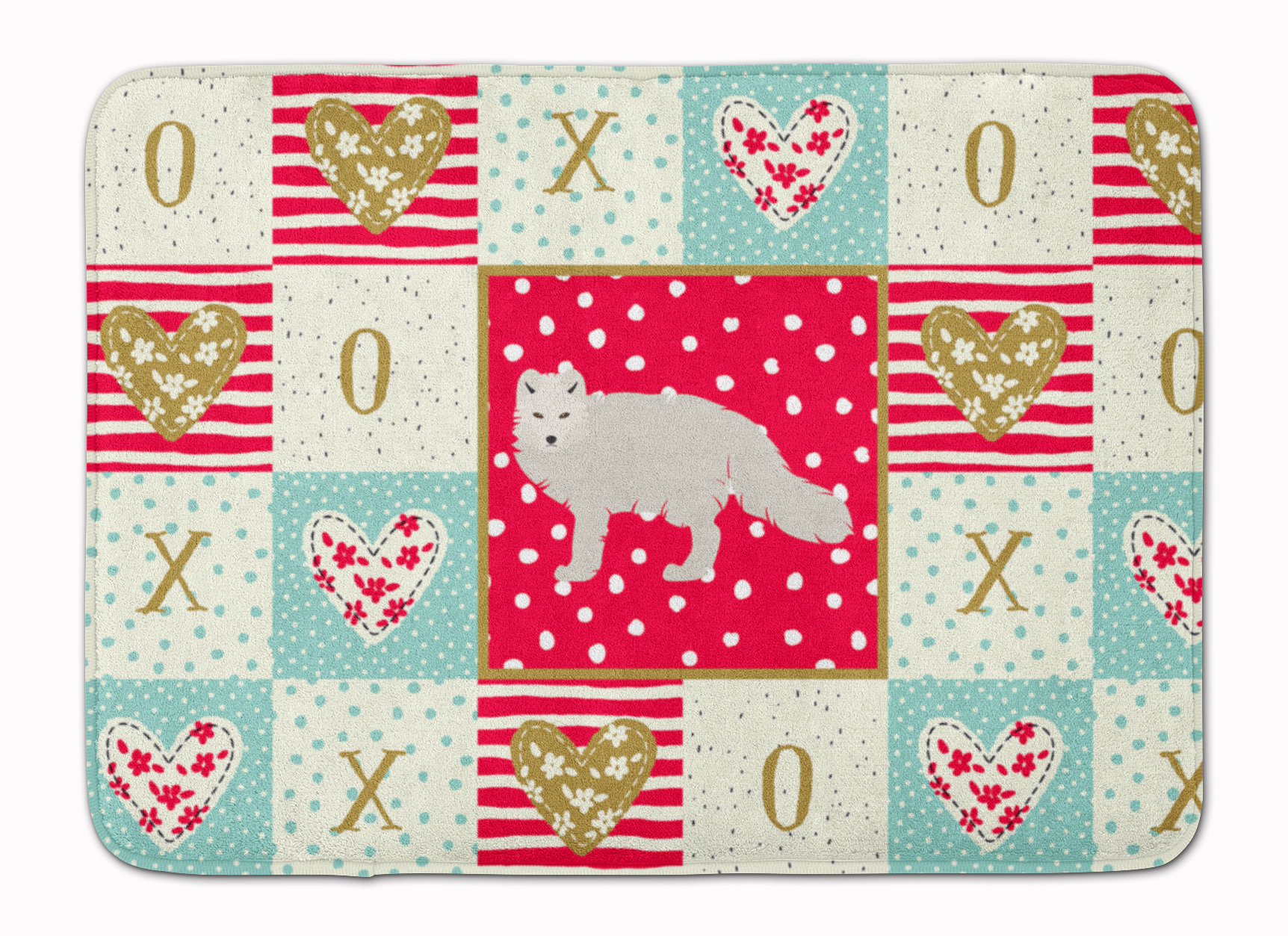 The Holiday Aisle® Trond Arctic Fox Love Memory Foam Kitchen Mat | Wayfair