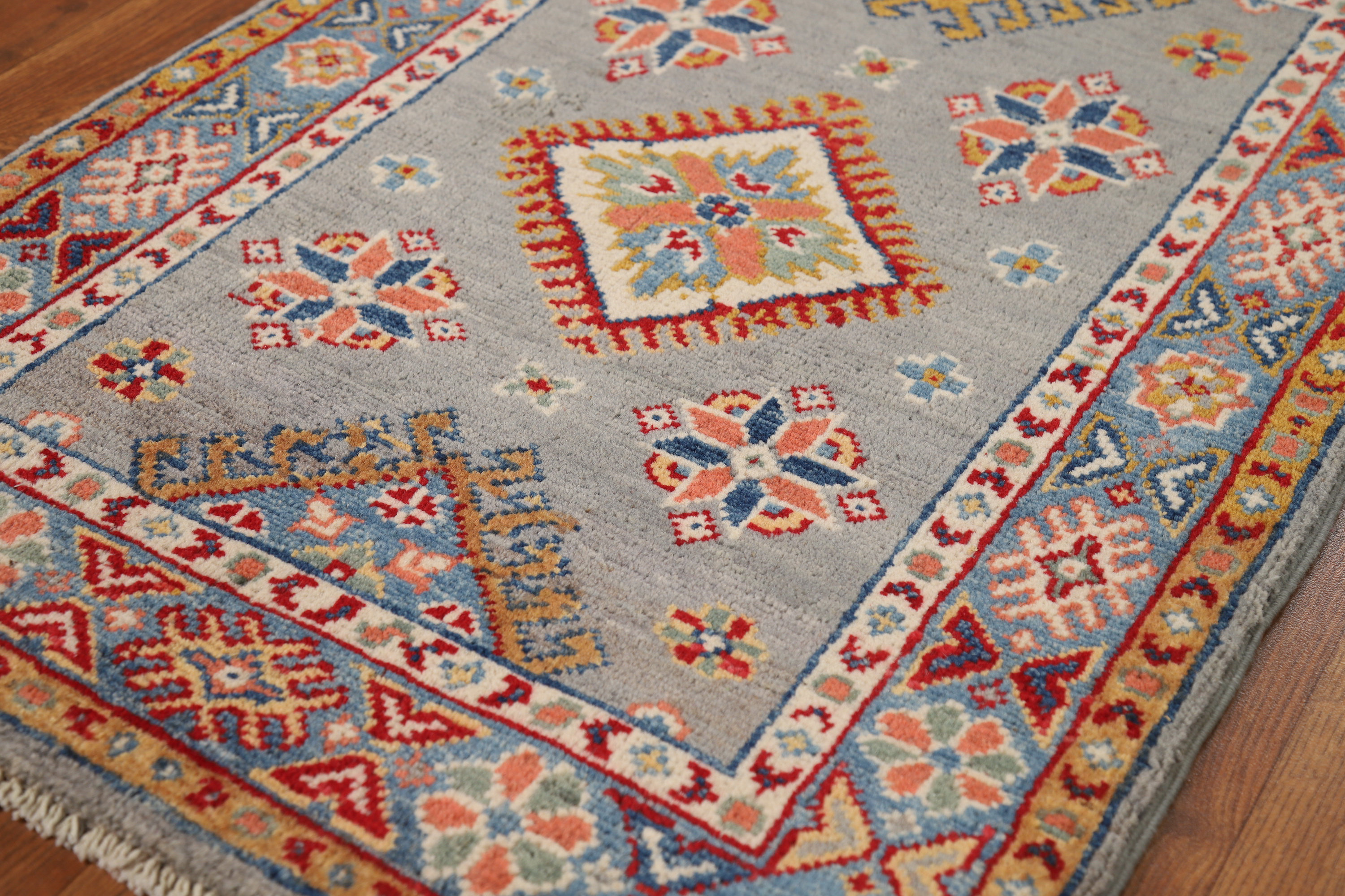 Bungalow Rose Traditional Wool Kazak Oriental Foyer Rug 2x3 | Wayfair