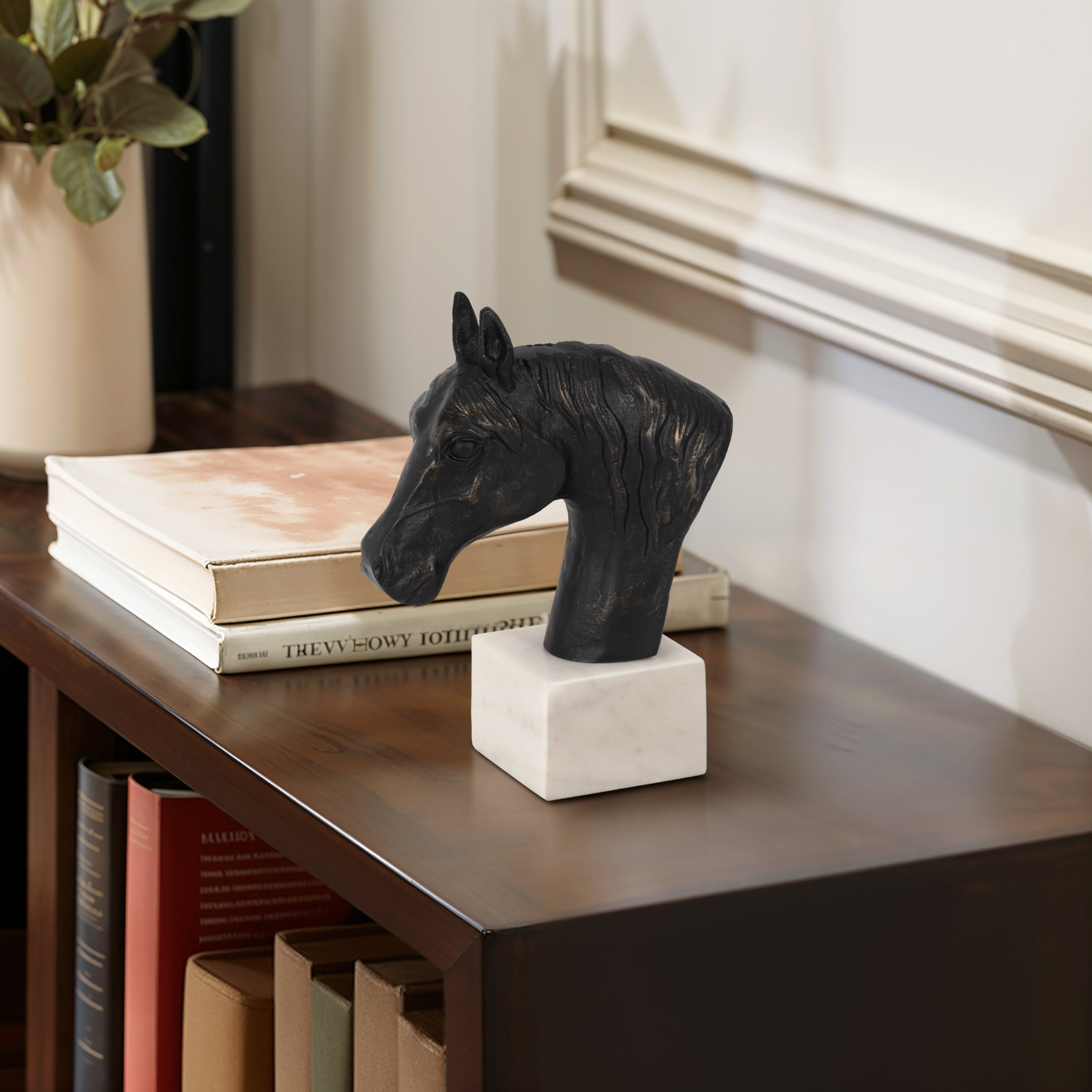 Millwood Pines Pewamo 9" Rozzi Horse Statuary, Black | Wayfair
