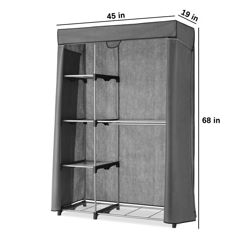 Rebrilliant Nakoda 45" Fabric/Metal Closet System | Wayfair