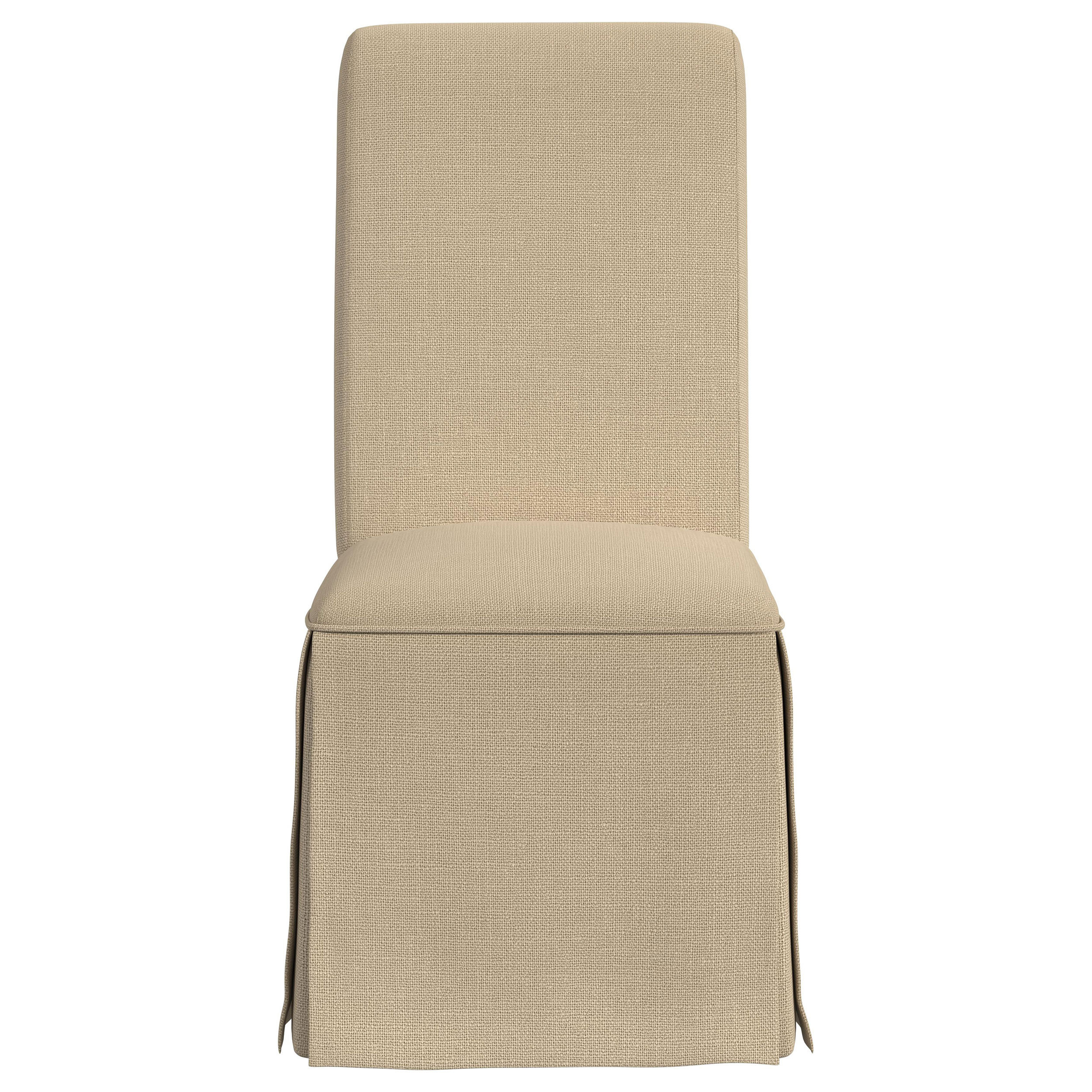 Latitude Run® Dulles Upholstered Skirted Parson Dining Side Chair White ...