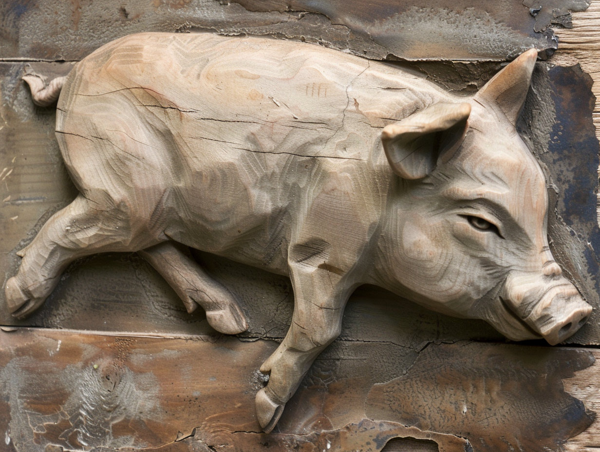 Latitude Run® Pig Wall Tapestry - Carving Wall Decor_13387 - Wayfair Canada