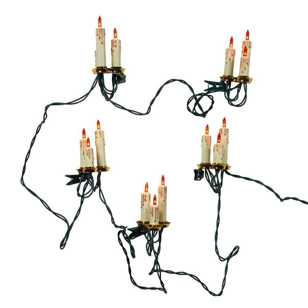 Kurt Adler UL 15-Light Triple Candle Extended Light Set w/ Ivory Candle ...