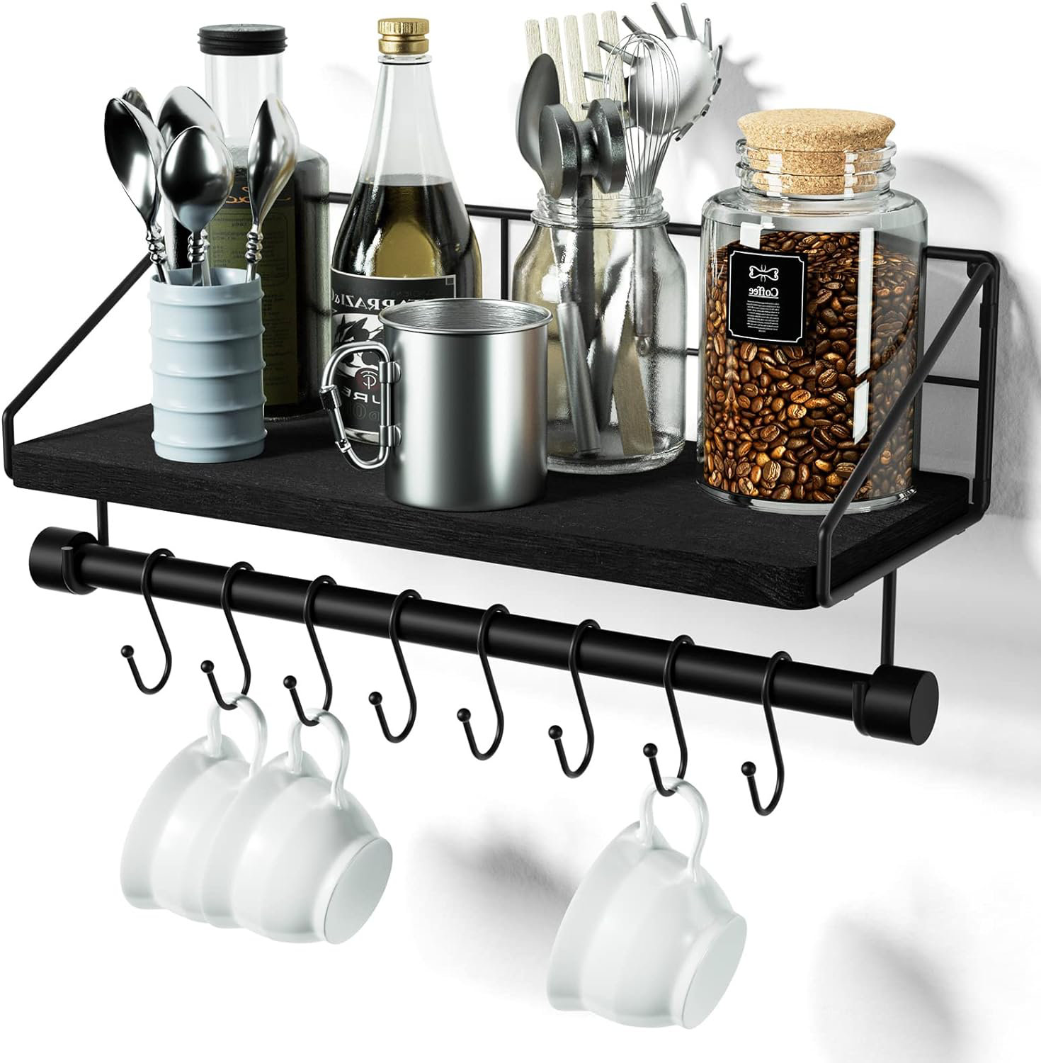 17 Stories Floating Shelves Wood Shelves For Wall, Rustic Wood Kitchen ...