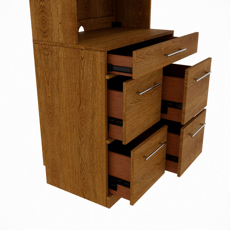Hokku Designs Juny Sit-Stand Storage Desk with Two File Drawer ...