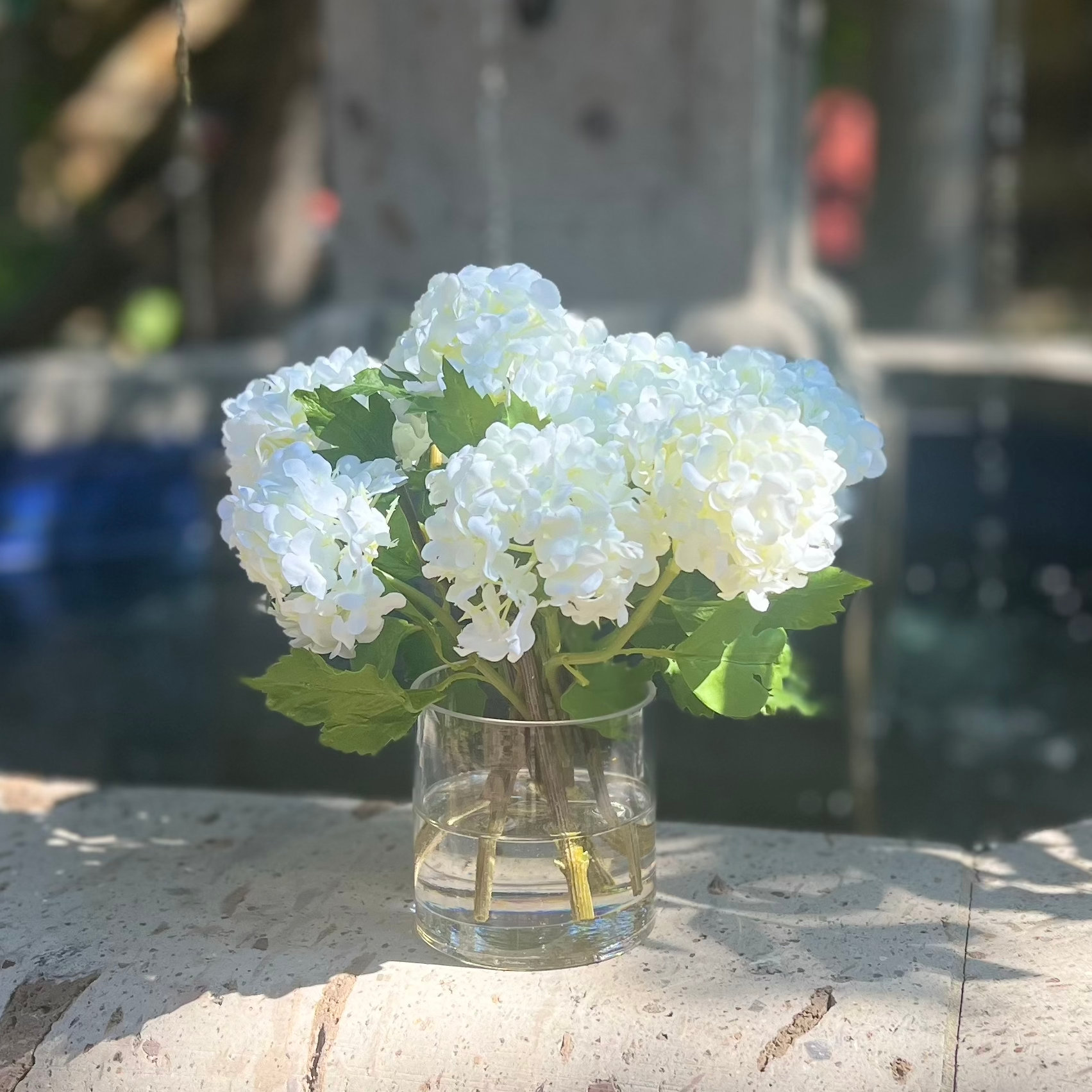 Primrue White hydrangeas arrangement in vase | Wayfair