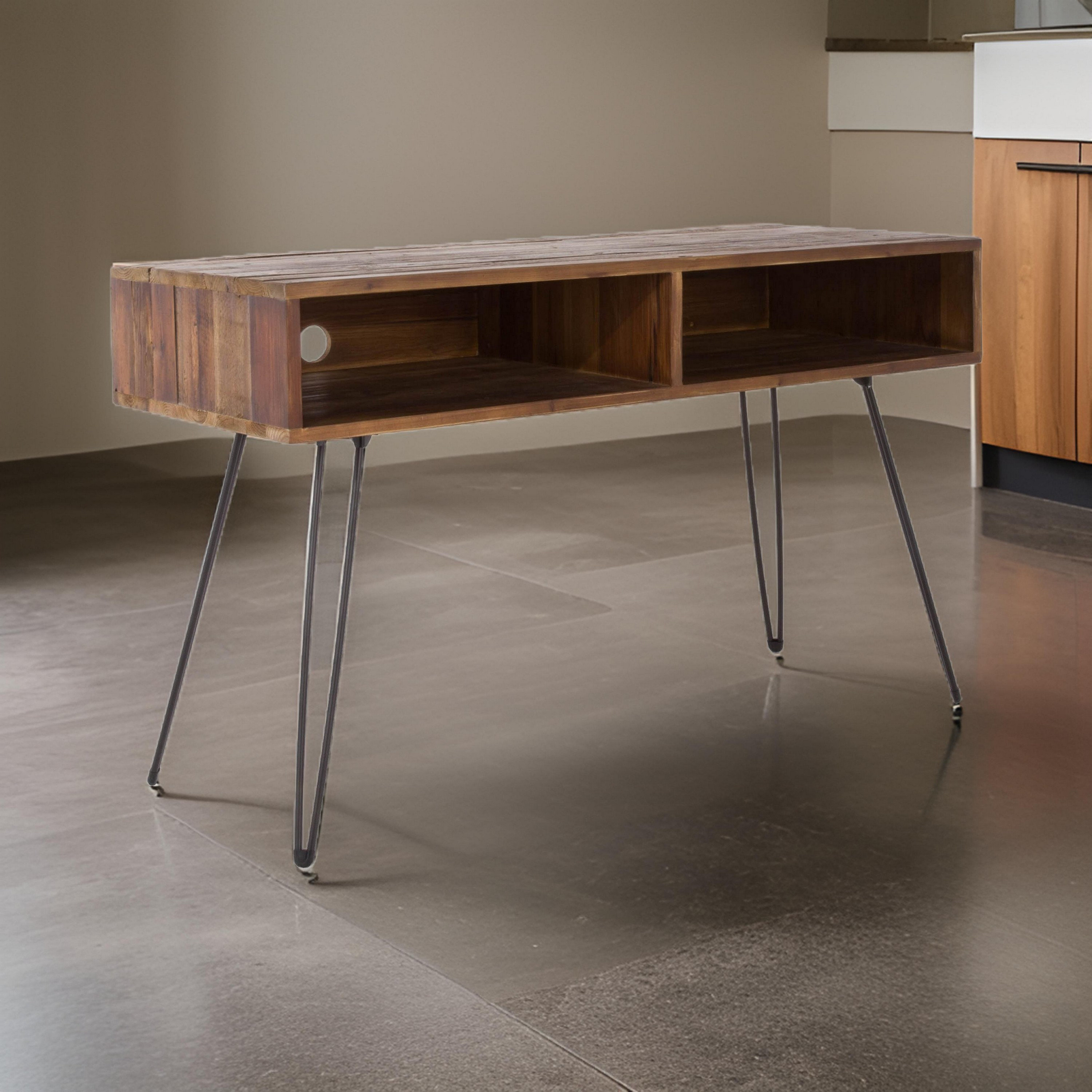 Union Rustic Kapri Metal Base Writing Desk | Wayfair