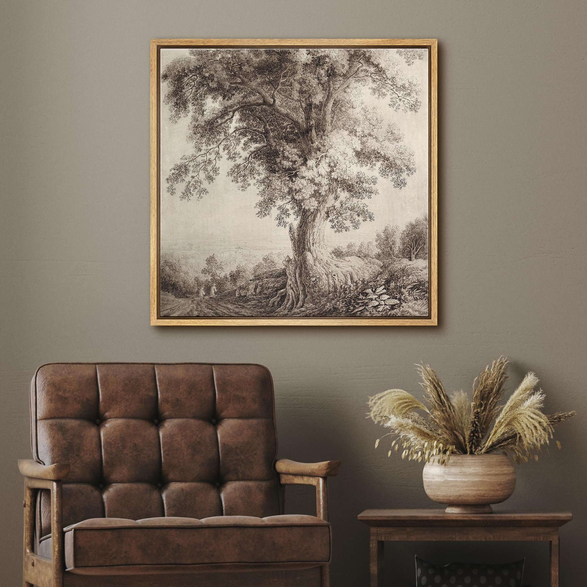 wall26 Detailed Vintage Tree Etching Rustic Nature Nature Wilderness ...