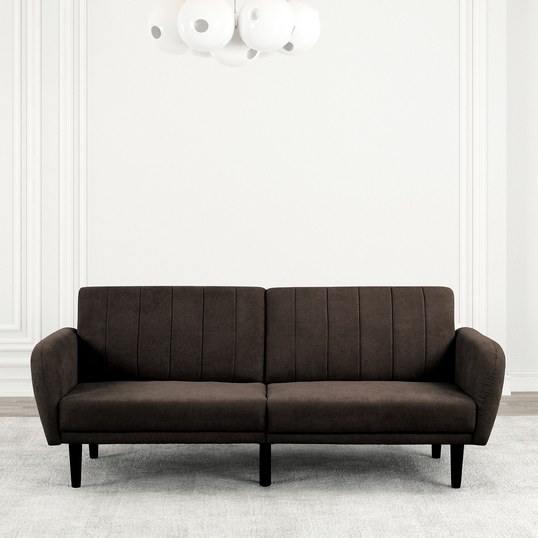 Latitude Run® Contemporary Futon In Gray, Converting Into Bed, Pocket ...