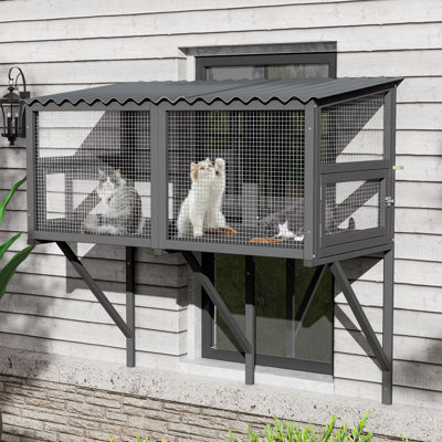 Archie & Oscar™ 2 Tiers Window Box Enclosure For Multiple Indoor Cats ...