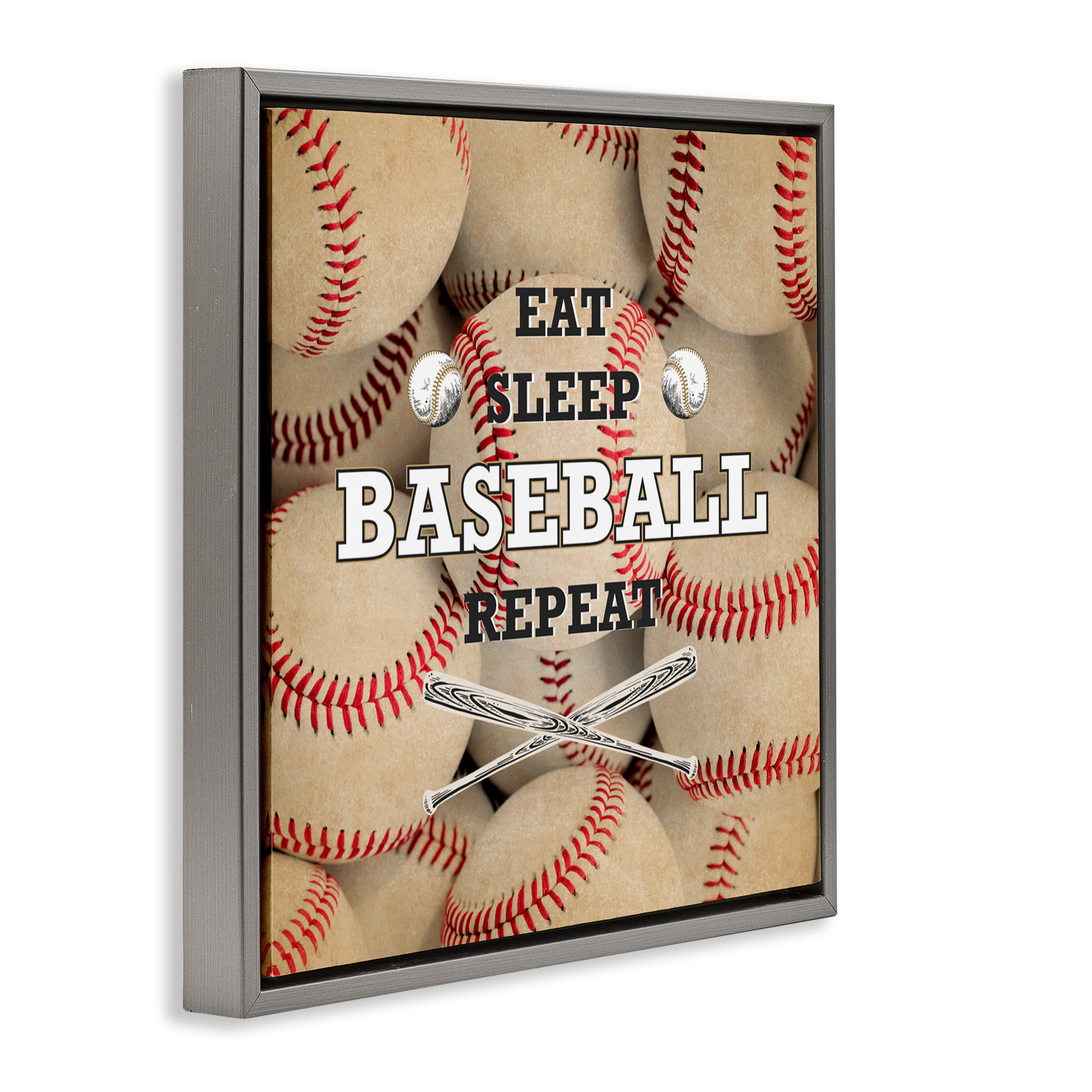 Trinx Eat Sleep Baseball Repeat Floating Frame, design by Kim Allen ...