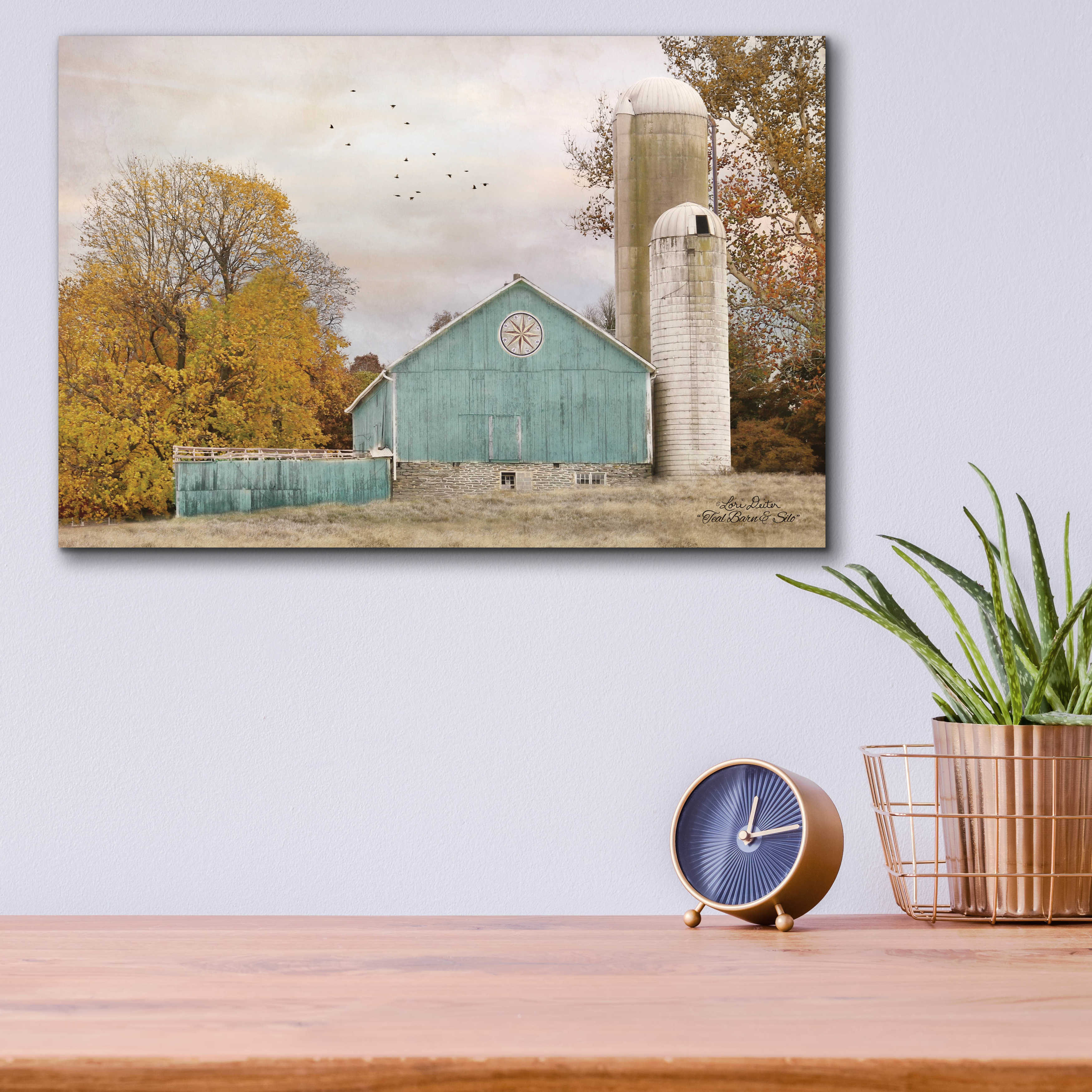 August Grove Epic Art 'Teal Barn And Silo' Teal Barn And Silo by Lori ...
