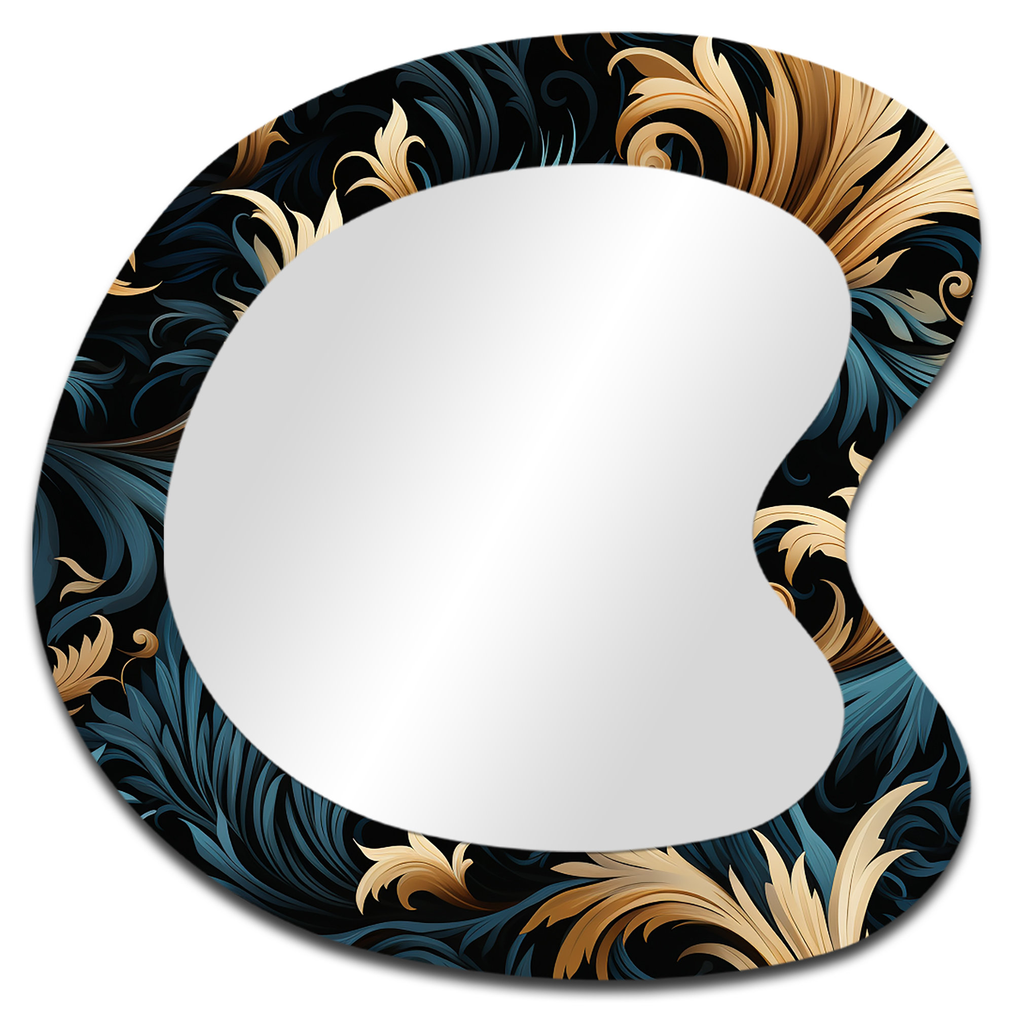 Ivy Bronx Damask Black And Golden Calligraphy Flourishes - Damask 3D ...