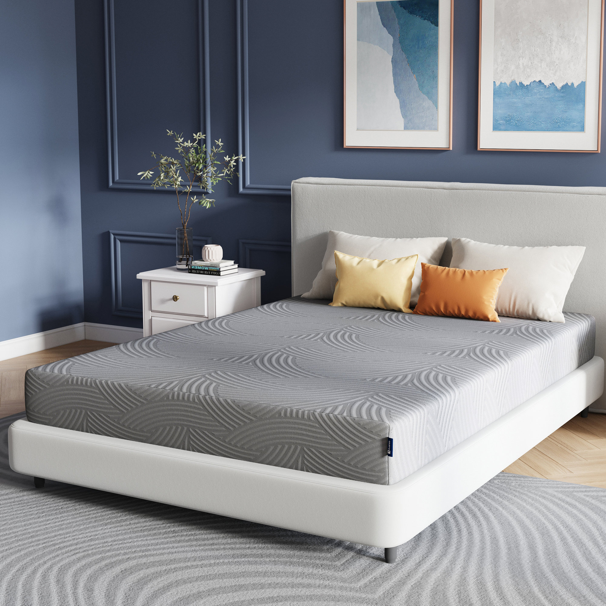 Wrought Studio™ 8" Charcoal Infused Medium Firm Memory Foam Mattress ...