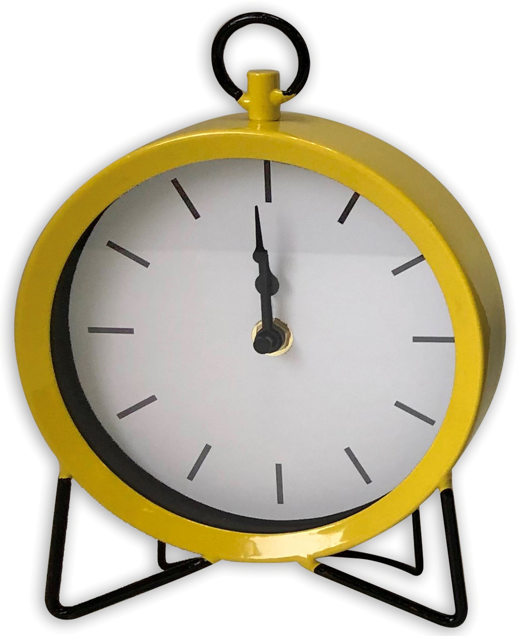 Ebern Designs Analog Stainless Steel Mechanical Tabletop Clock ...