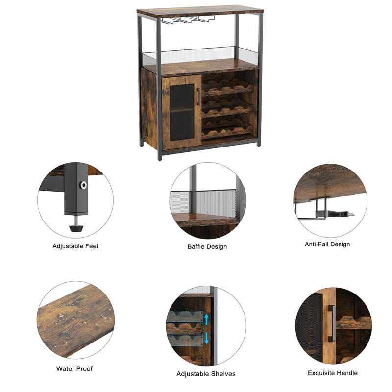 17 Stories Weera Wine Bar Cabinet with Wine Storage & Reviews - Wayfair ...