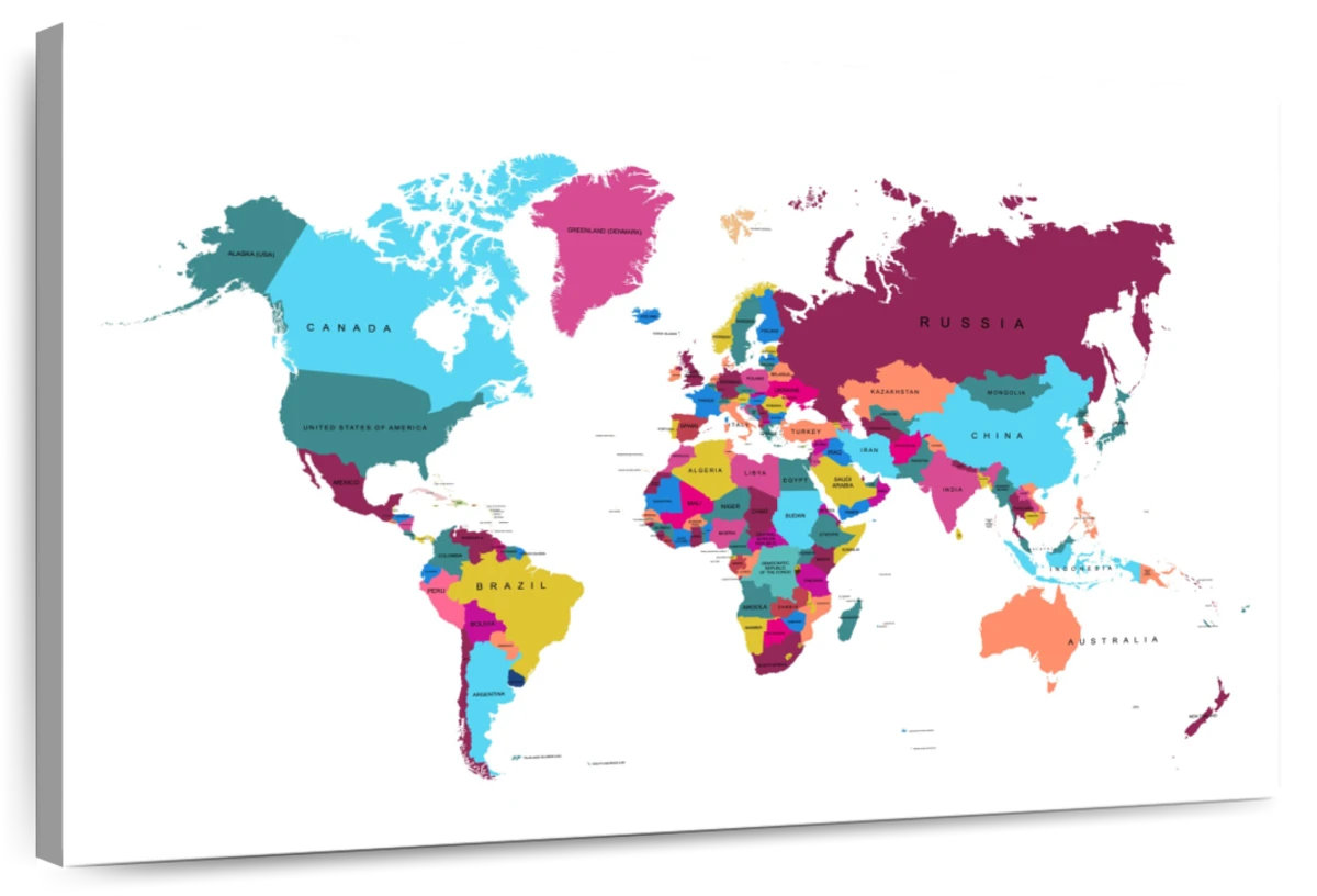 Elephant Stock Multicolored World Map | Wayfair