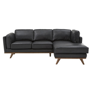 Kingstown Home Ugo 59" Wide Genuine Leather Right Hand Facing Sofa ...