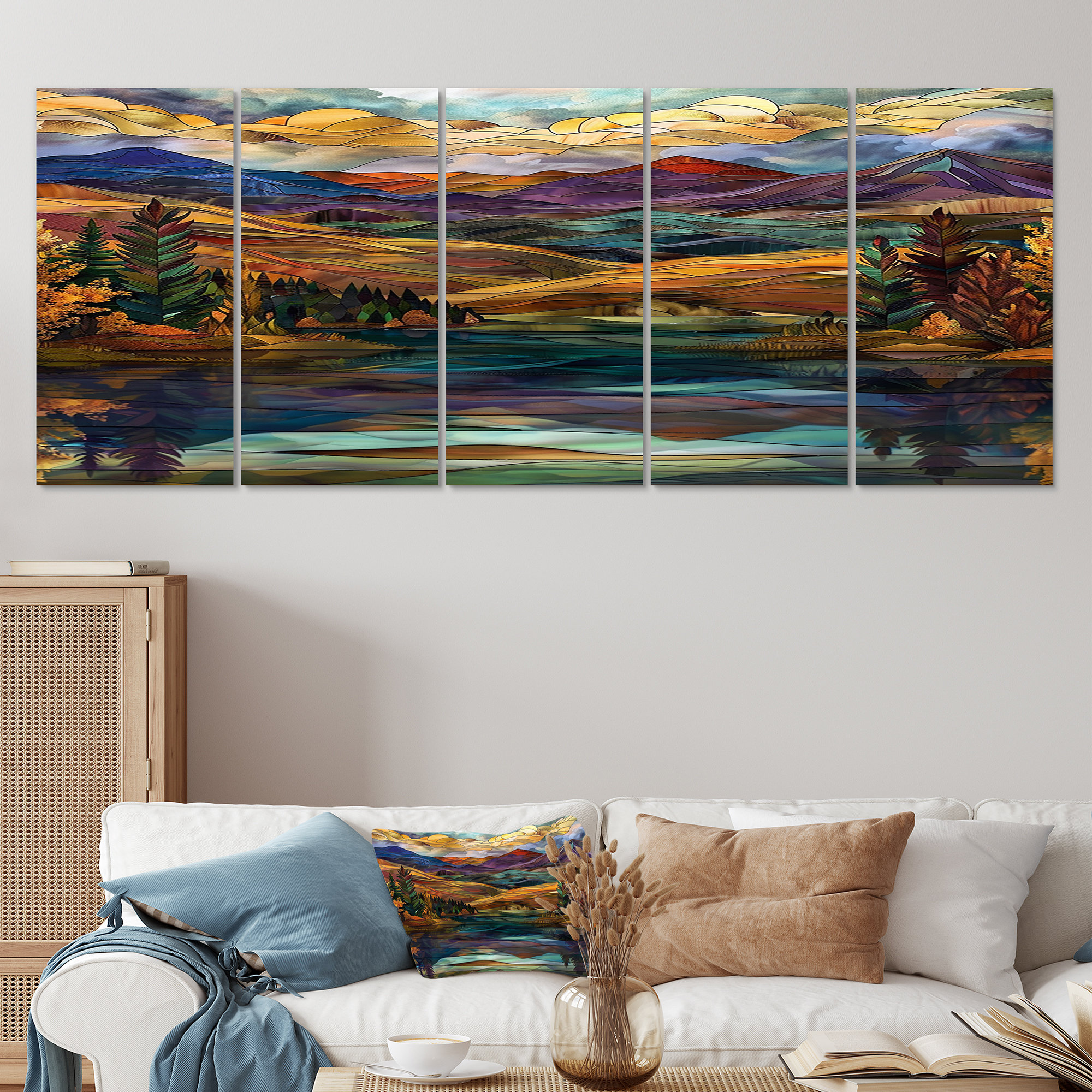 Millwood Pines Mountain Lake Faded Autumn Colors - Abstract Landscape ...