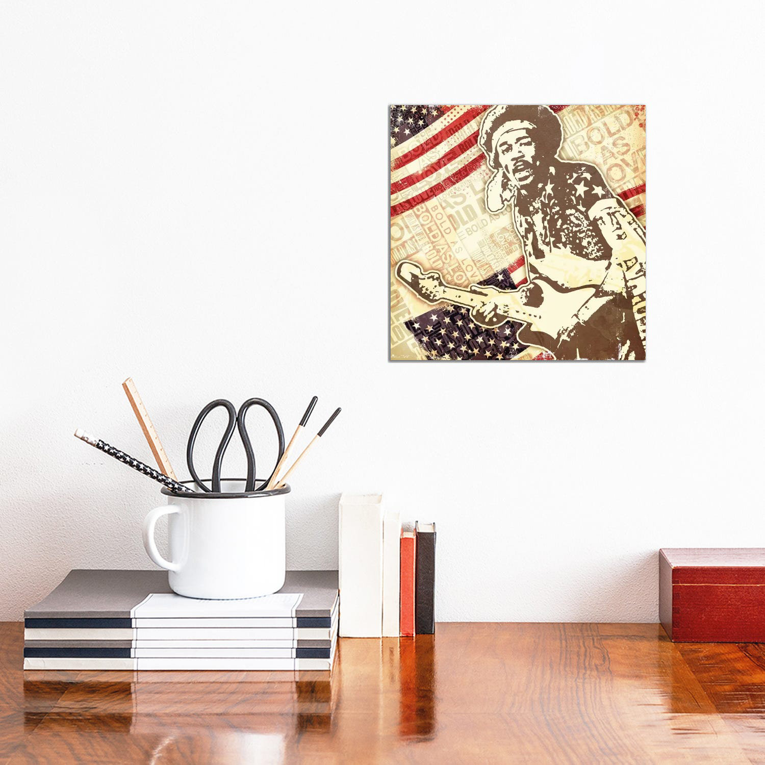 iCanvas Jimi Hendrix USA Bold as Love - Graphic Art Print | Wayfair
