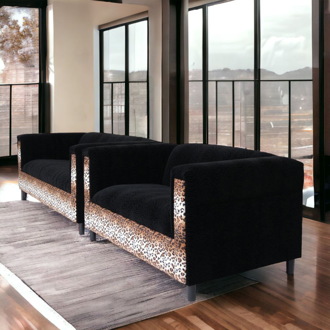 Mercer41 Broadway Modern Velvet Loveseat and Sofa Set for Living Room ...