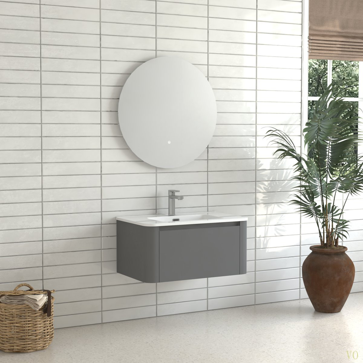 VODYXSEP 30" Wall Mounted Bathroom Vanity With Basin Floating Vanity ...