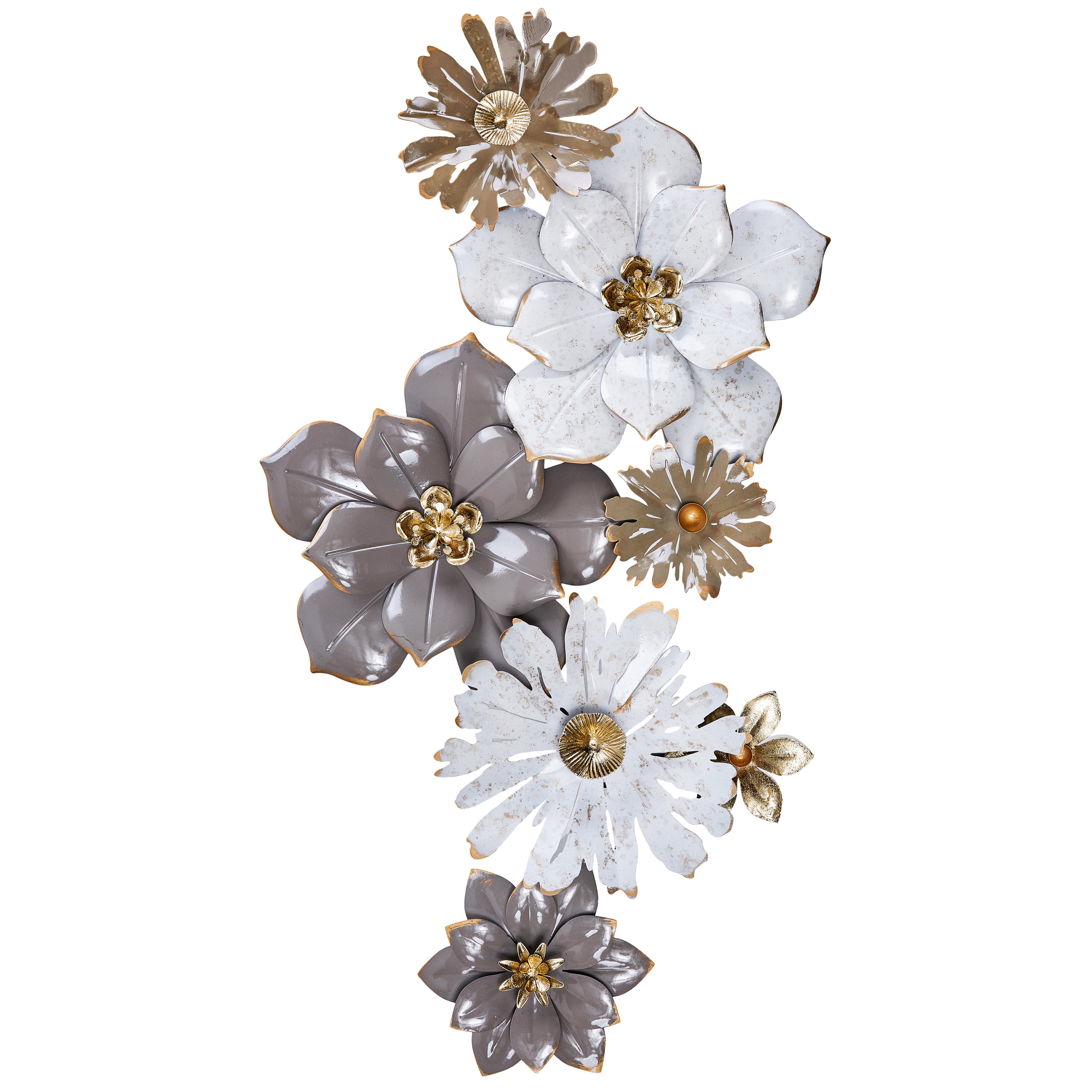 House of Hampton® Floral Bloom 3D Metal Wall Art – for Living Rooms ...