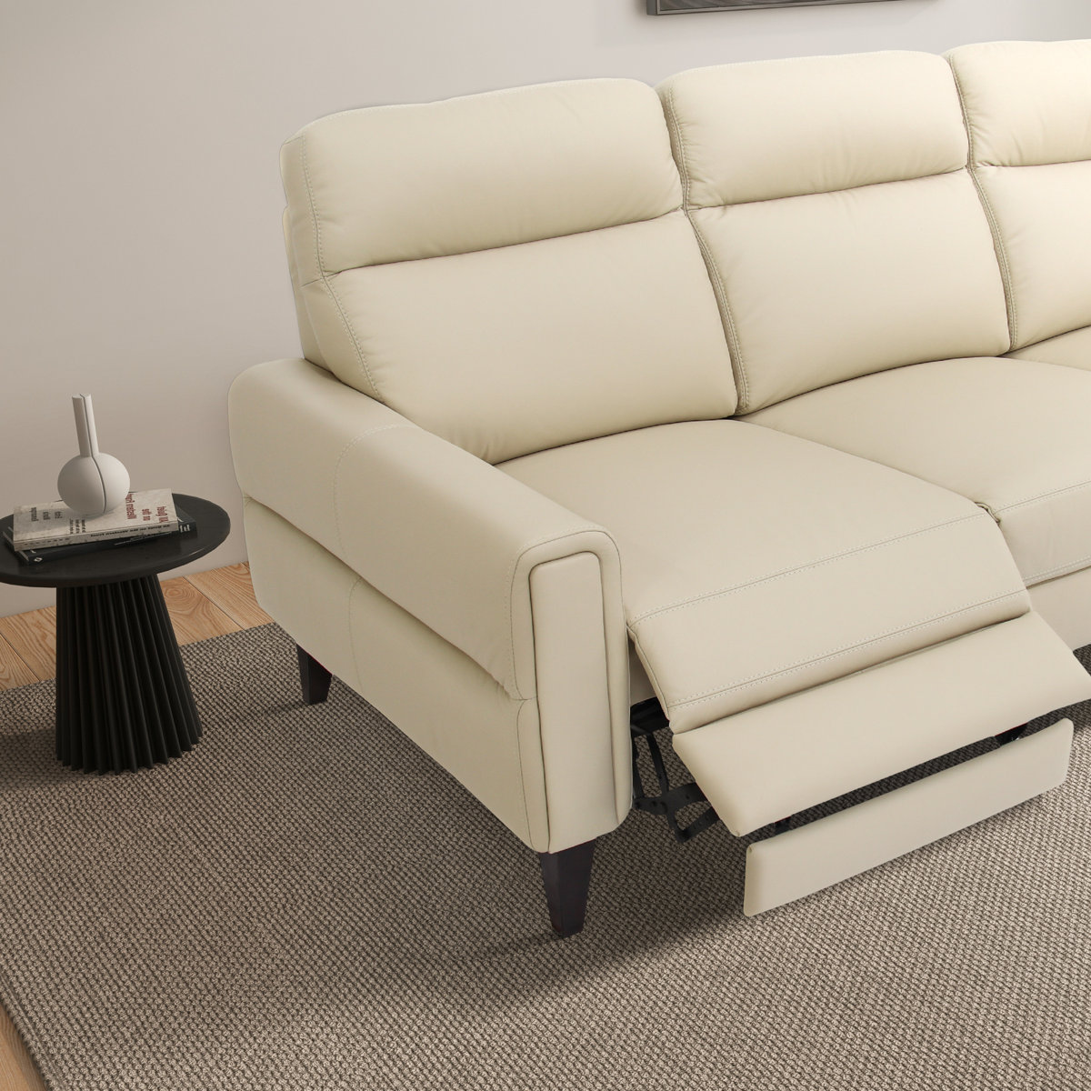 Corrigan Studio® Rahim 78.7" Wide Mid Century Modern Leather Incliner ...