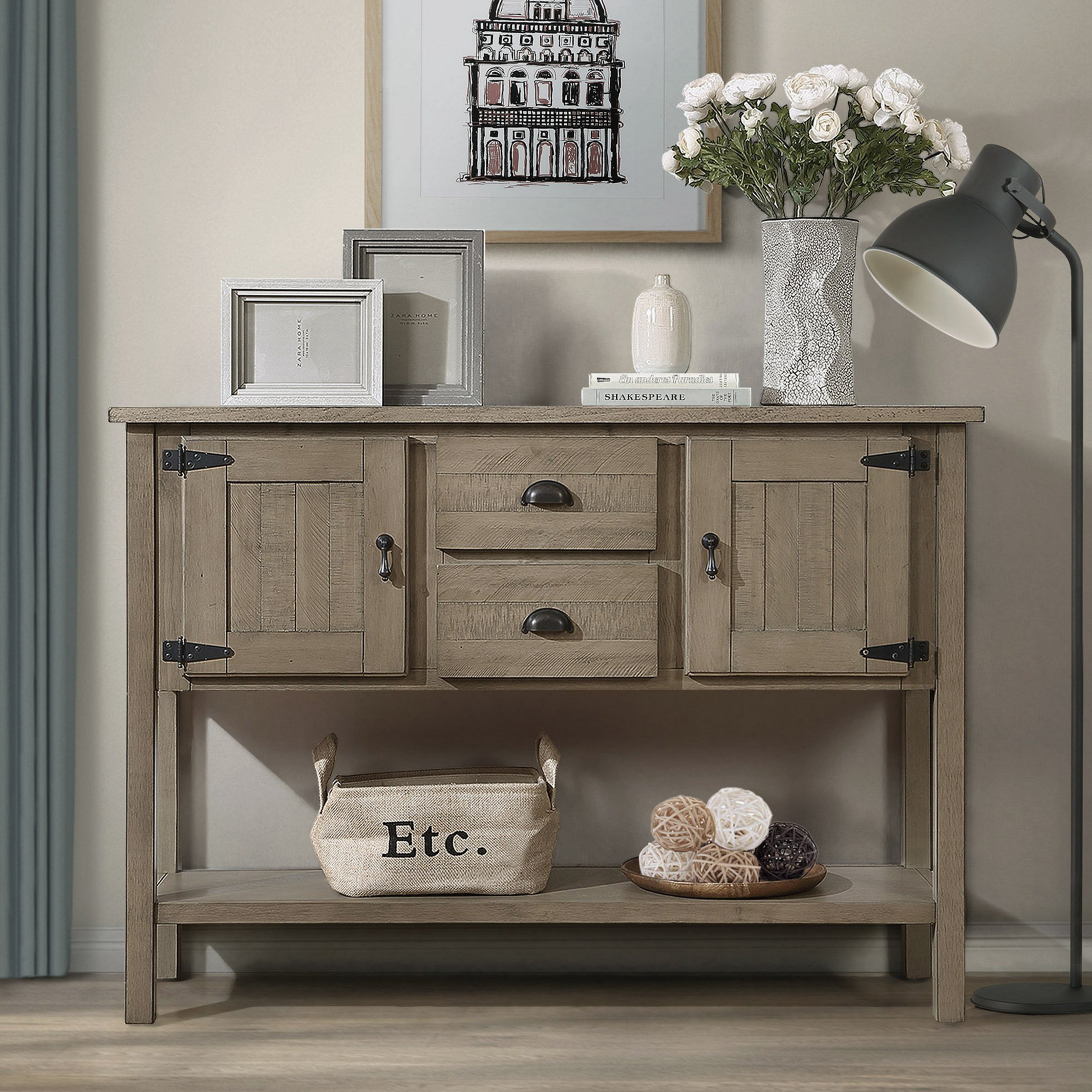Hokku Designs Aureana Dining Hutch, Storage Console Table with Drawers ...