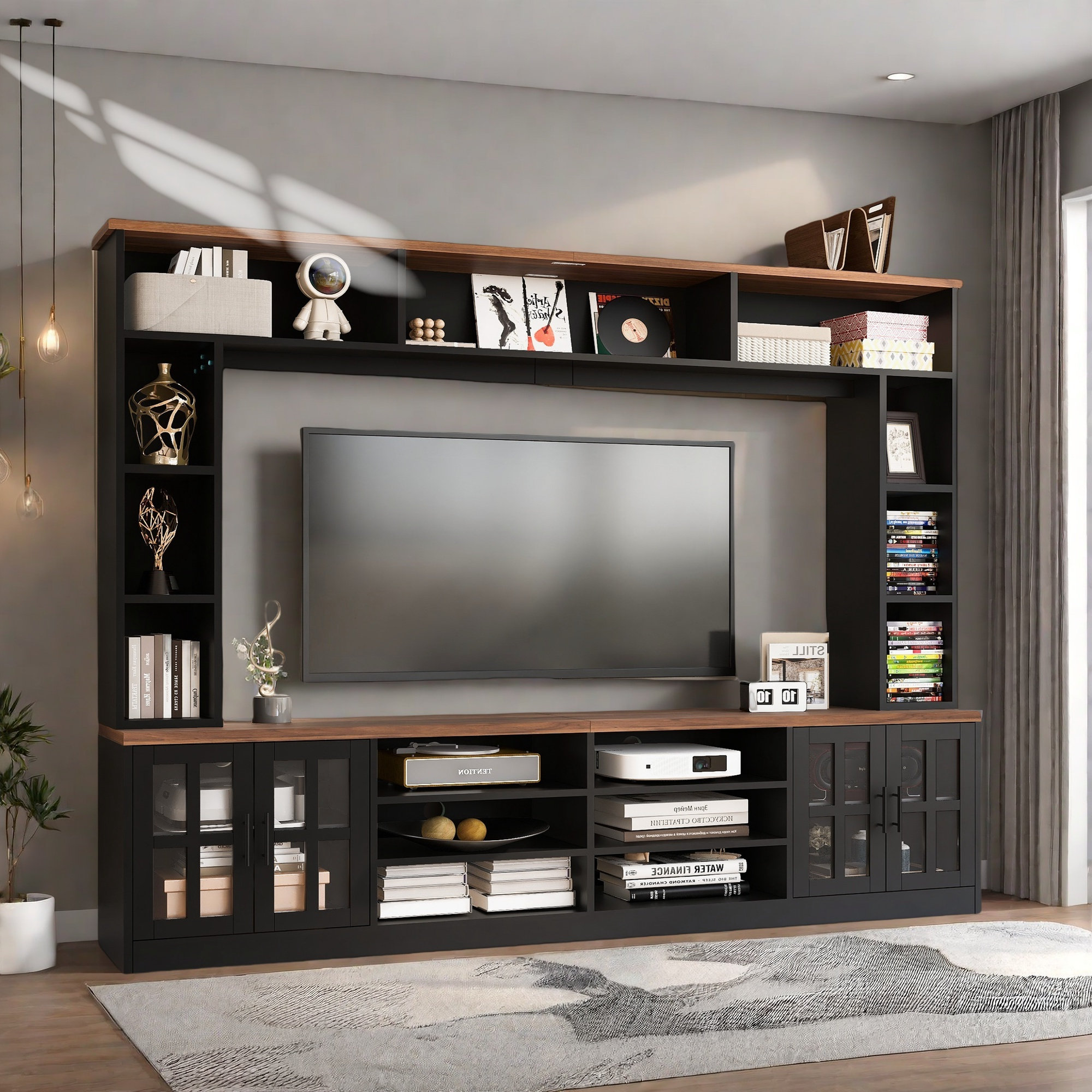 Red Barrel Studio® Entertainment Center With Bookshelves, Display ...