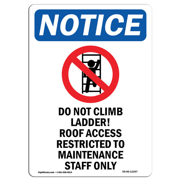 SignMission Do Not Climb Ladder Sign | Wayfair