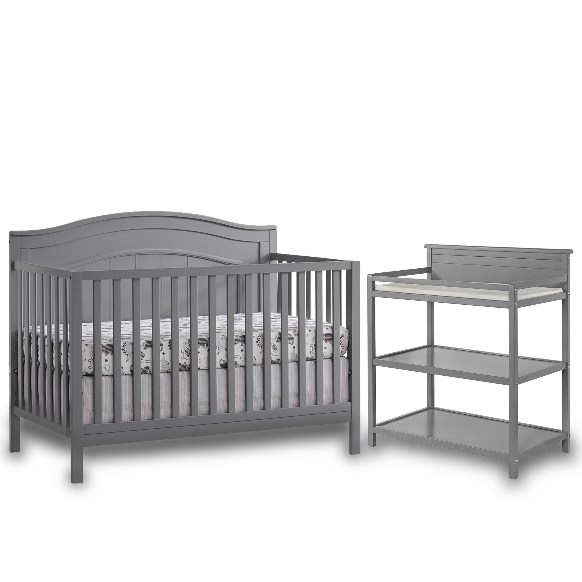 Oxford Baby Nolan 2 Piece Nursery Set Includes 4 In 1 Convertible Crib ...