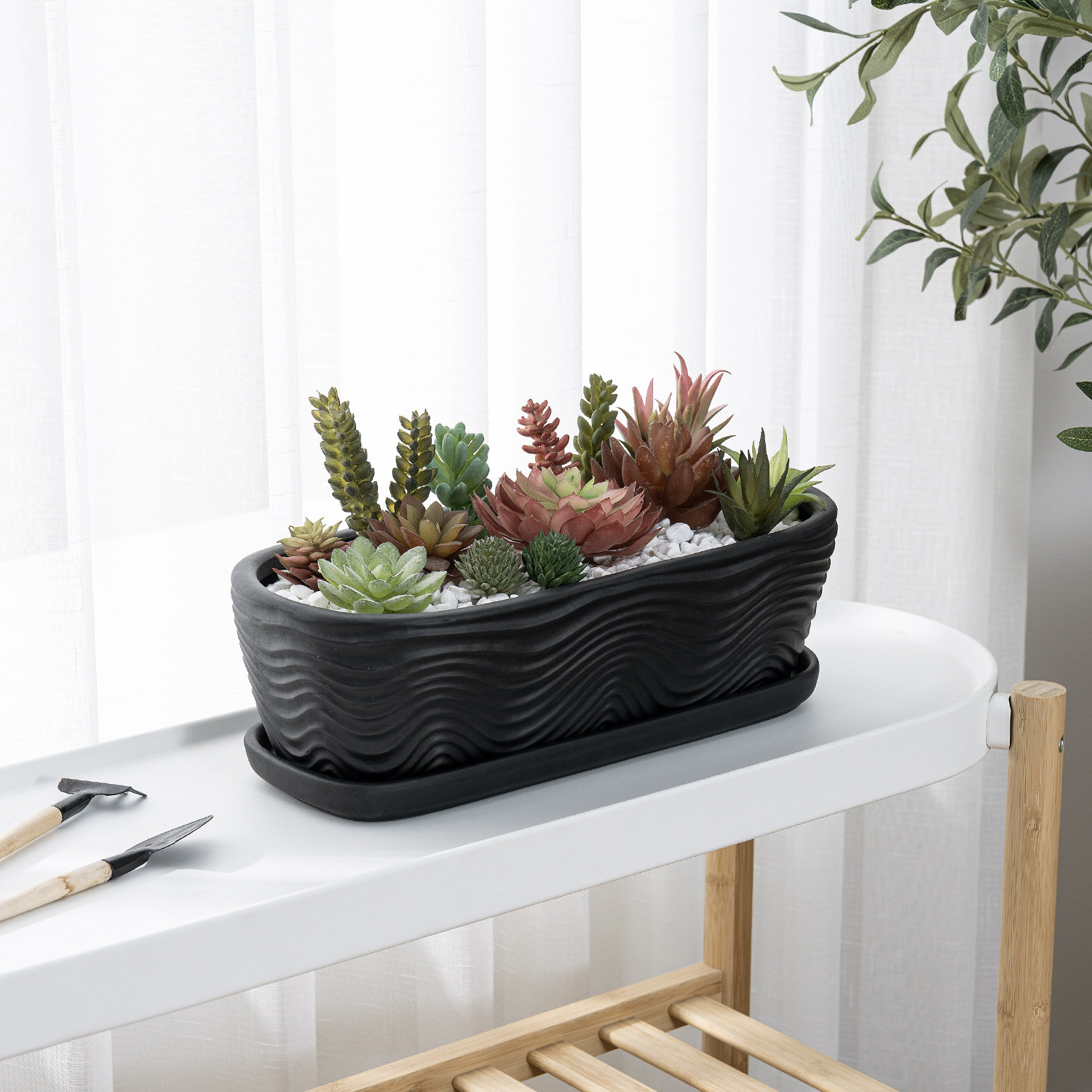 Winston Porter Indoor Matte Black Ceramic Pot Planter - Wayfair Canada