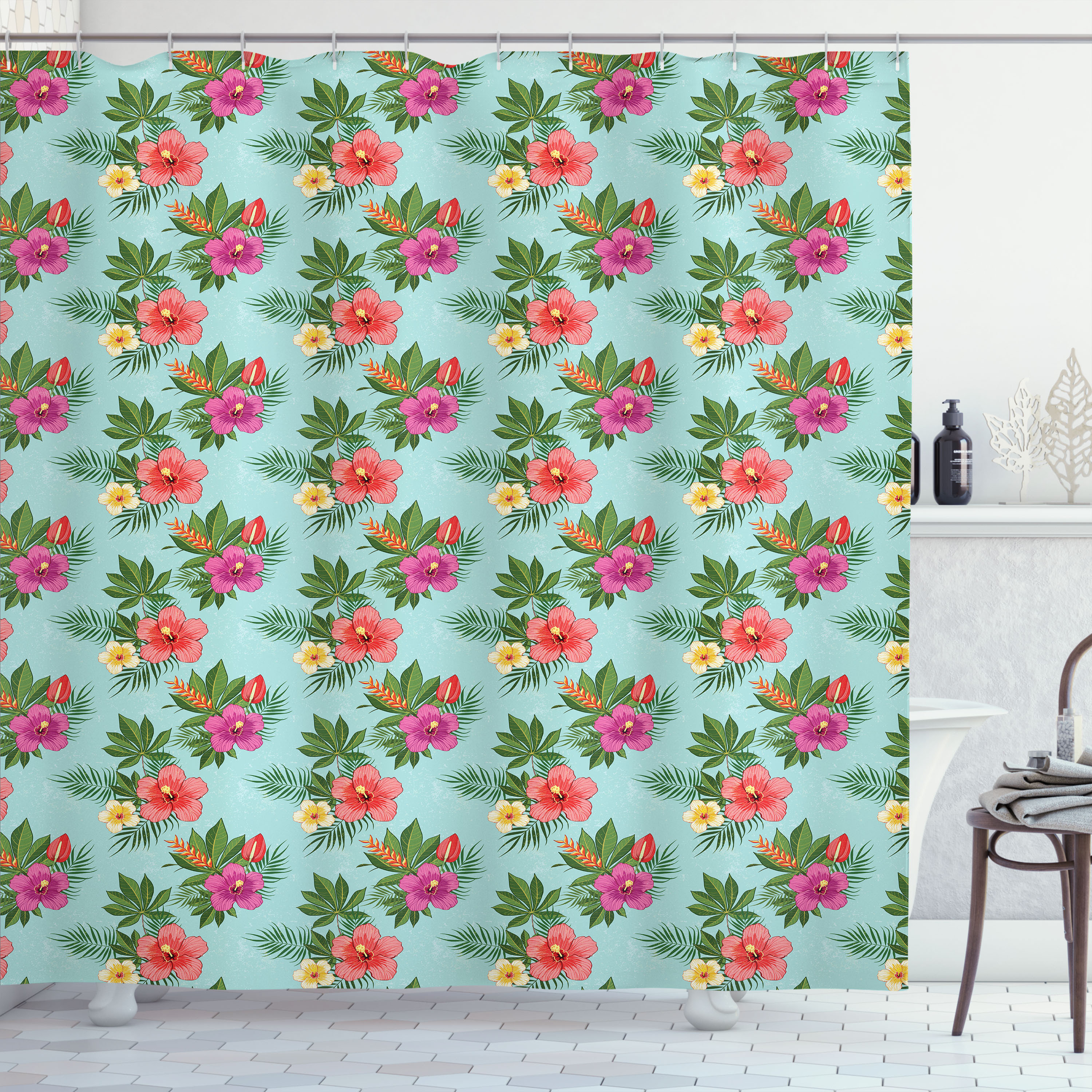 Bay Isle Home™ Hawaii Shower Curtain Blooming Hibiscuses Multicolor ...