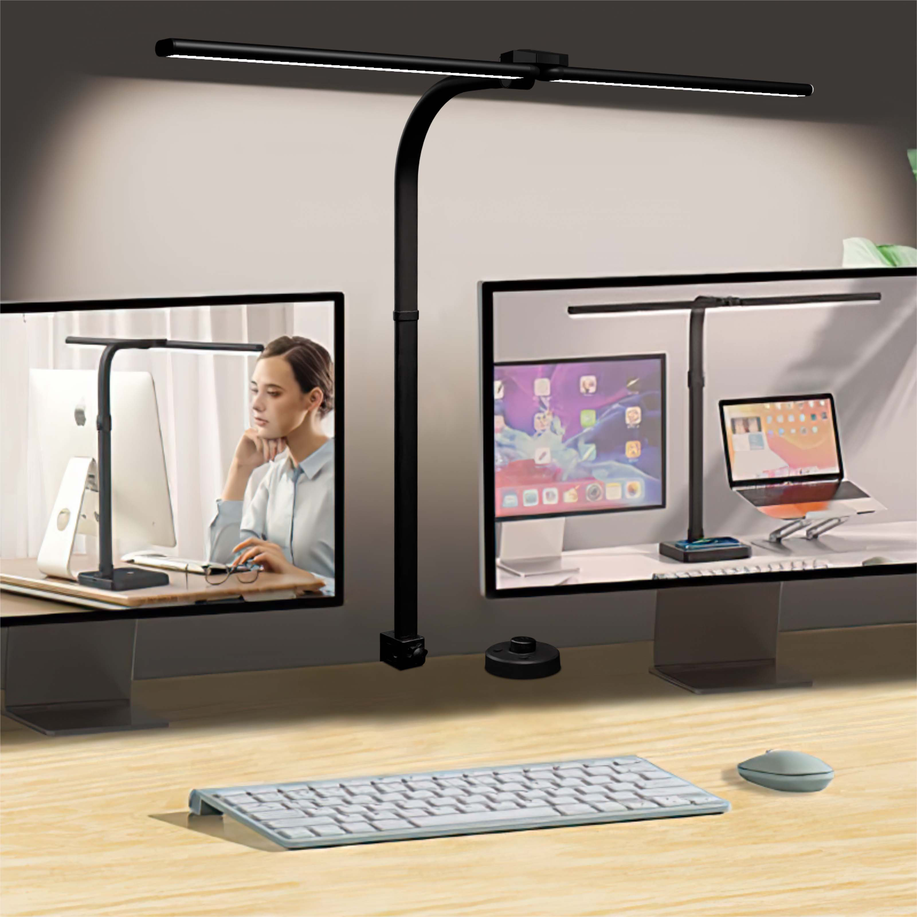 HELYIVLE LED desk lamp with USB and adjustable angle height desk lamp ...