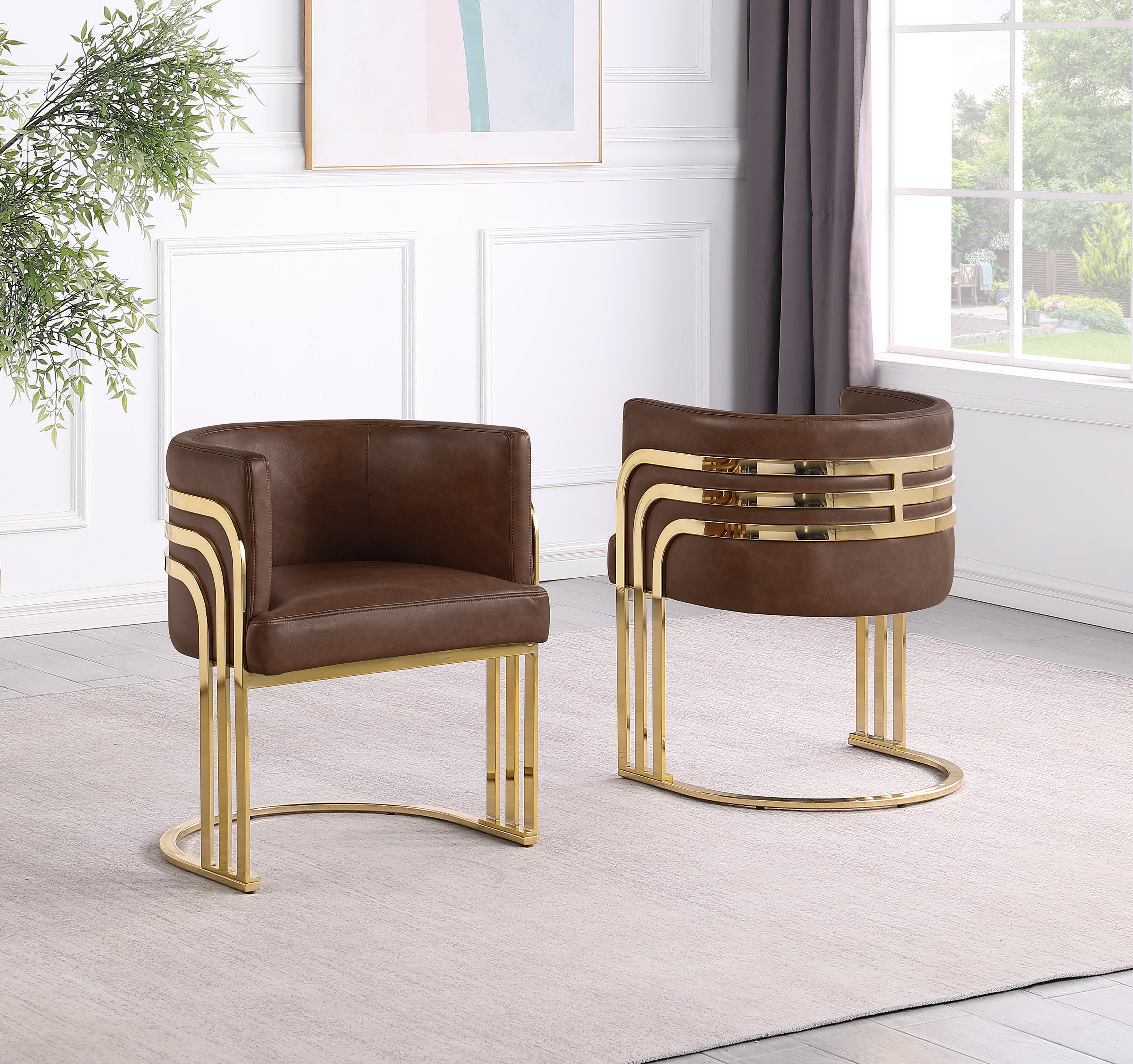 Everly Quinn Sled Leg Side Chairs With Teddy Fur Fabric And Chrome ...