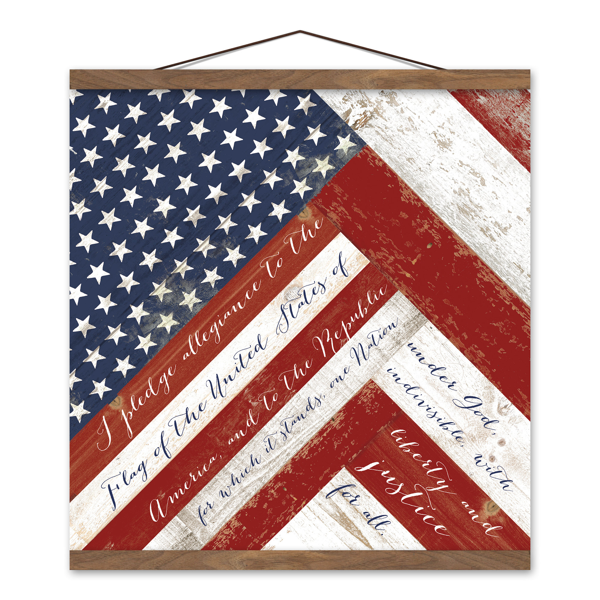 Union Rustic American Flag Pledge On Canvas Print | Wayfair