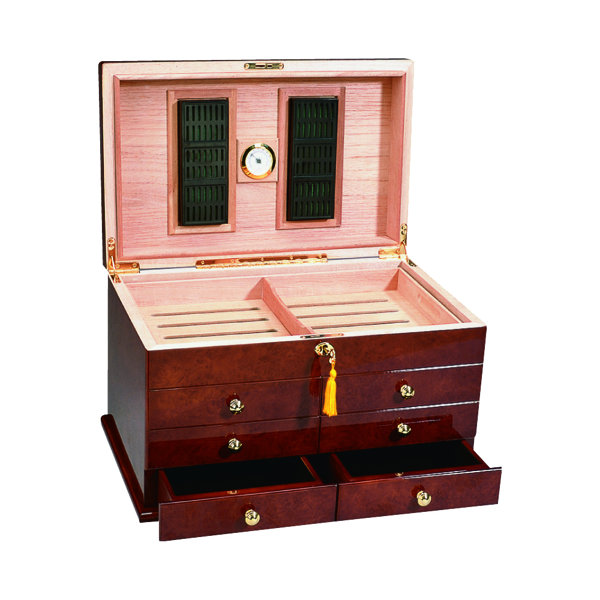 Astoria Grand Ademar Cigar Humidor, 2 Drawers, 300 Cigars | Wayfair