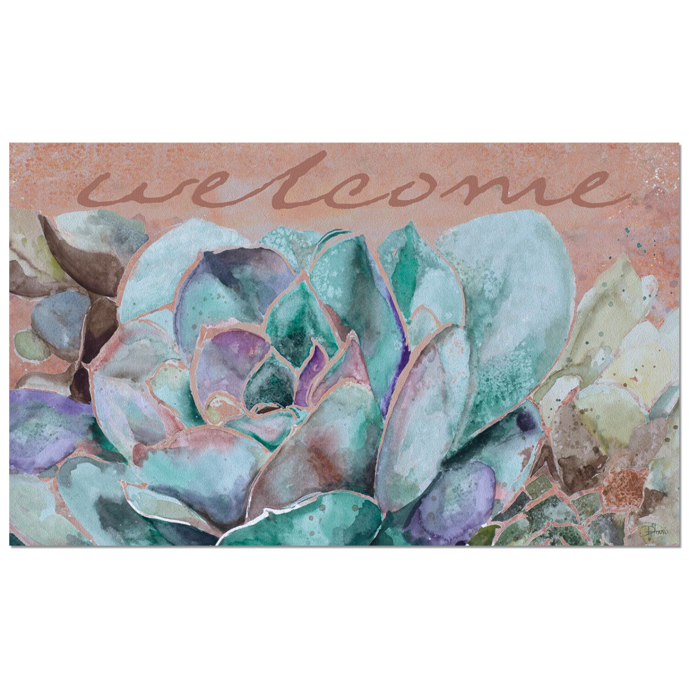 CounterArt Welcome Succulent Indoor/Outdoor Entryway Floor Mat | Wayfair