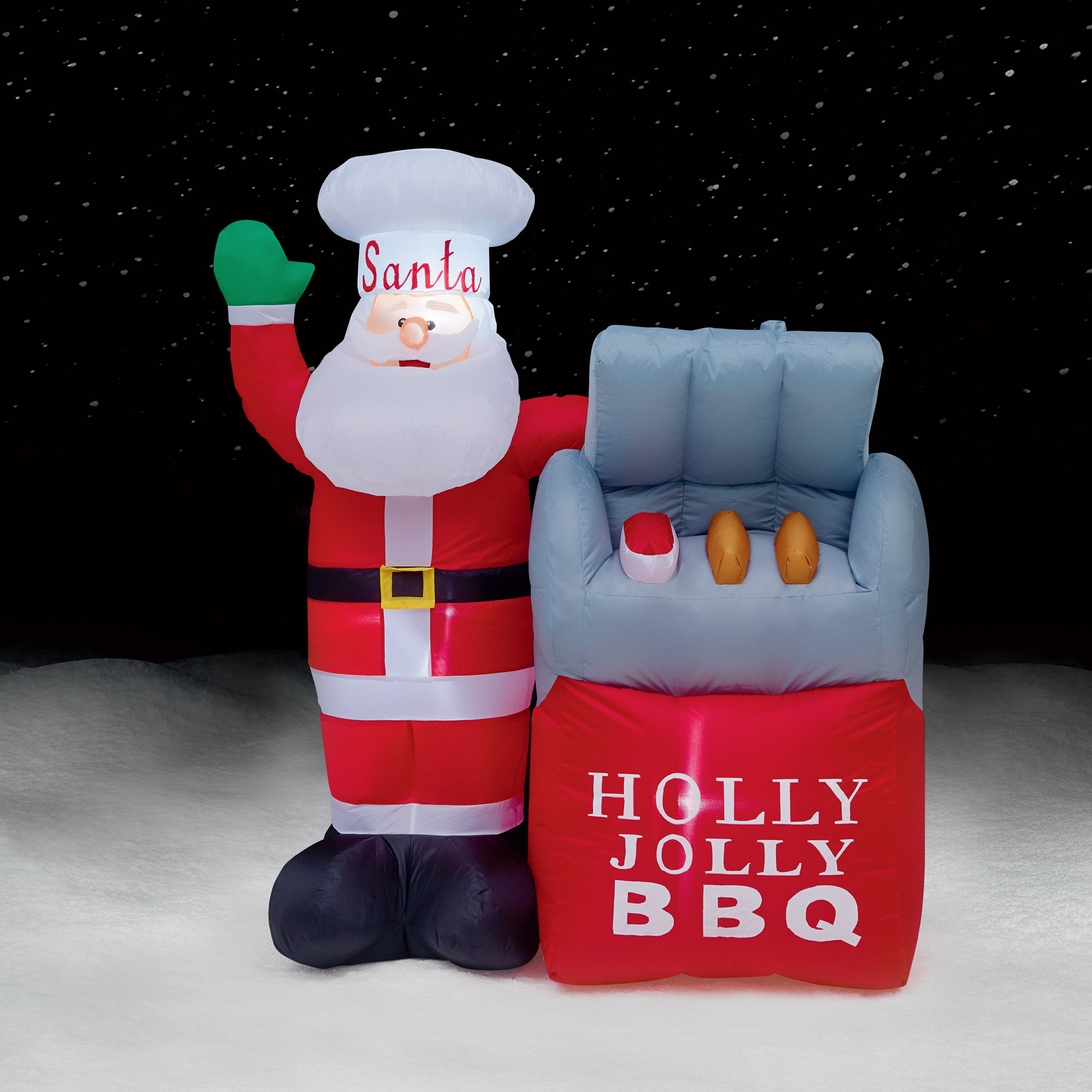 The Holiday Aisle® 5 Ft BBQ Santa Inflatable Airblown - Wayfair Canada