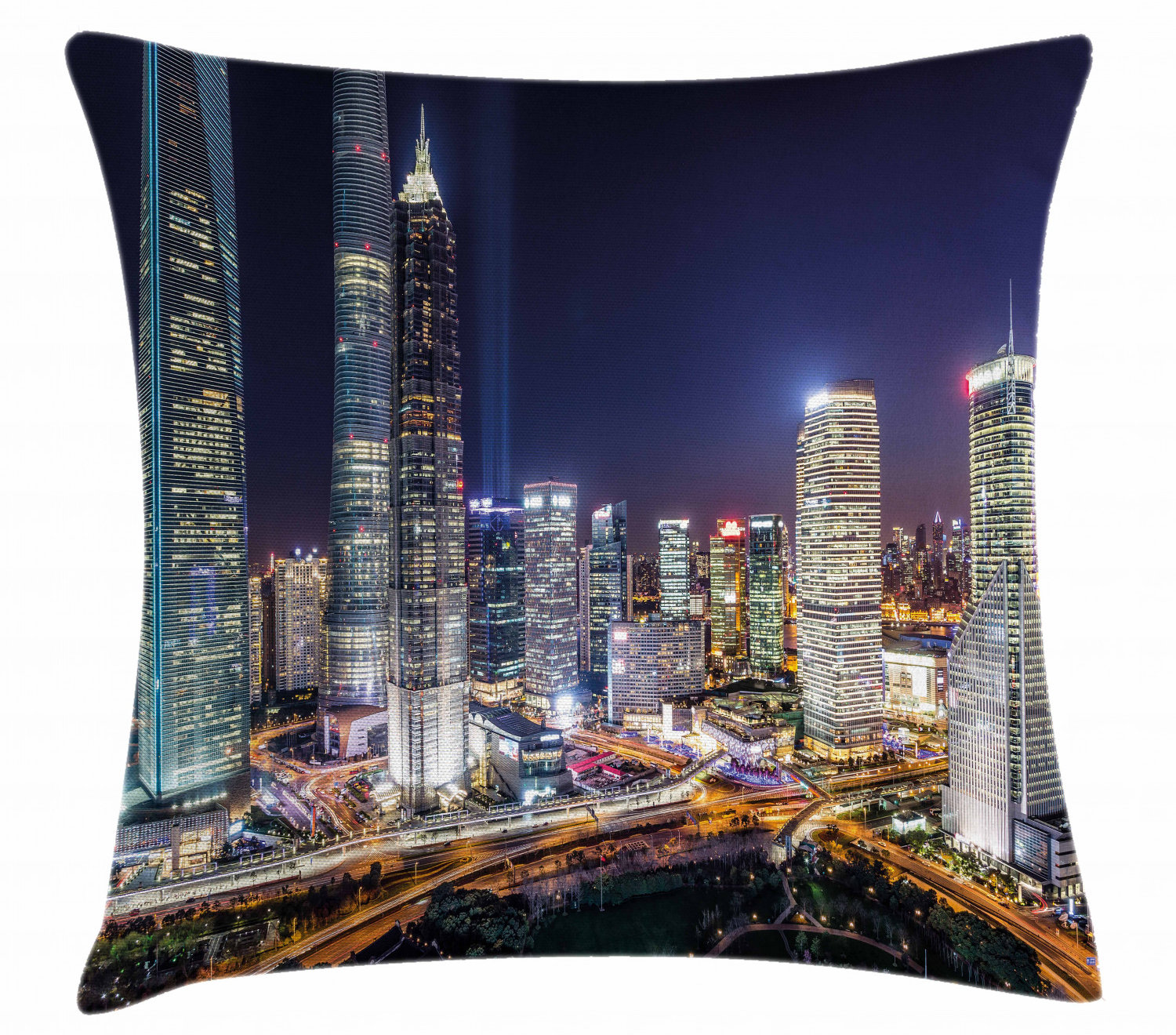 Ambesonne Skyline Skyscrapers In Modern City Indoor/Outdoor 40" Throw ...