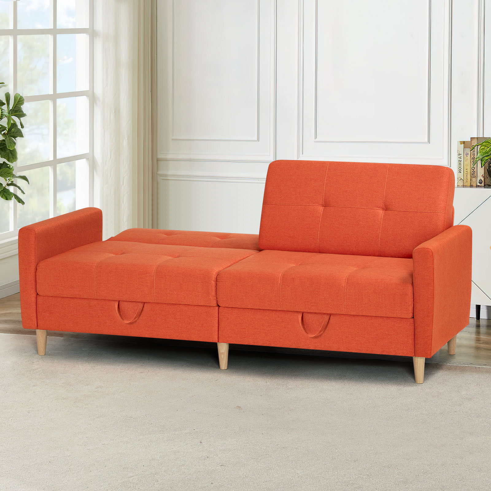 Latitude Run® Caoilinn 77" Linen Square Arm Sofa & Reviews | Wayfair