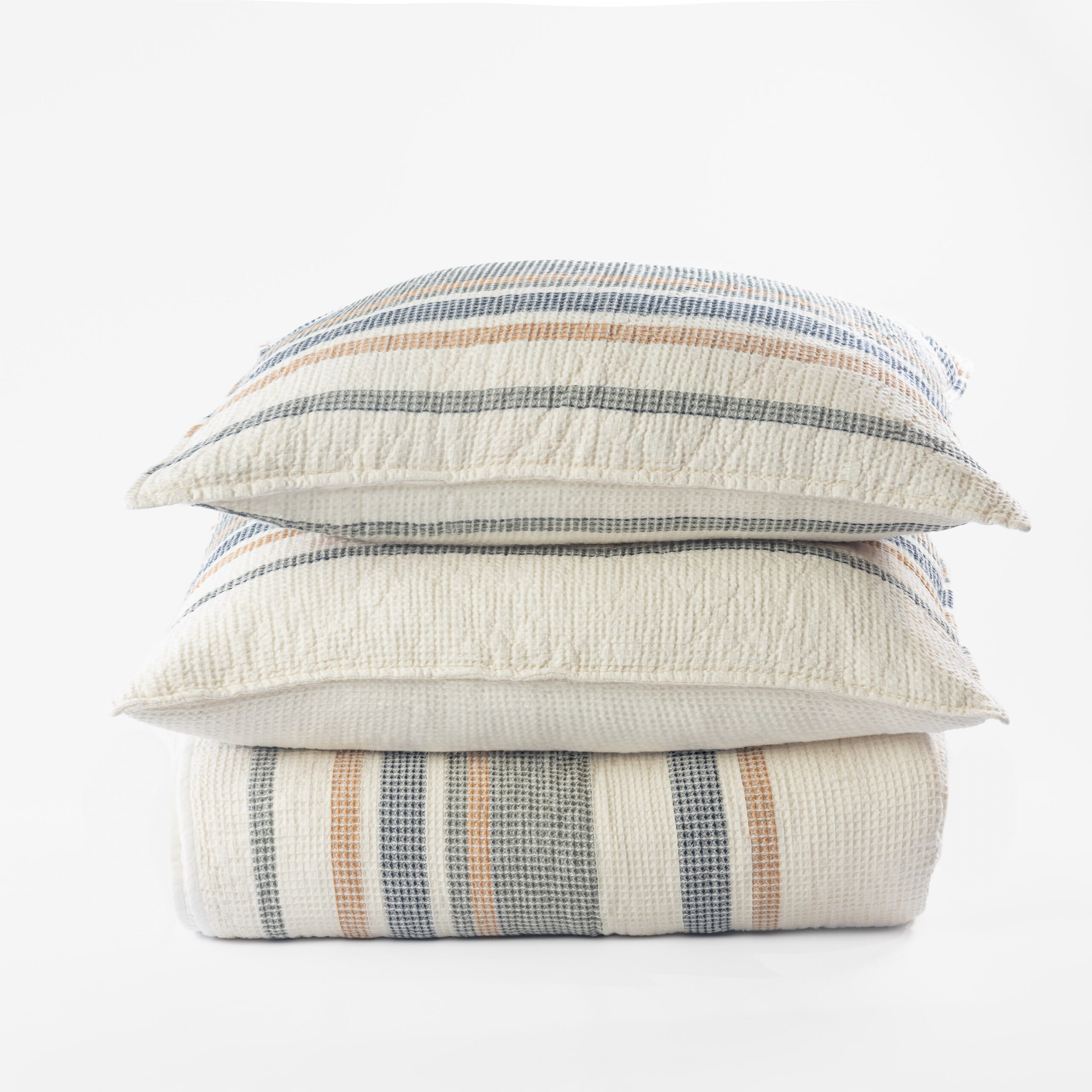 Amity Home BECK Cotton Waffle Striped Quilt Set | Wayfair