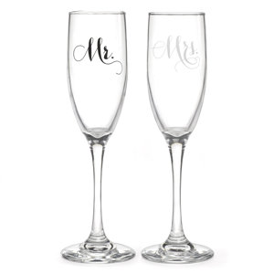 Le Prise™ Elegant 2 Piece 12 oz. Glass Flute Set | Wayfair