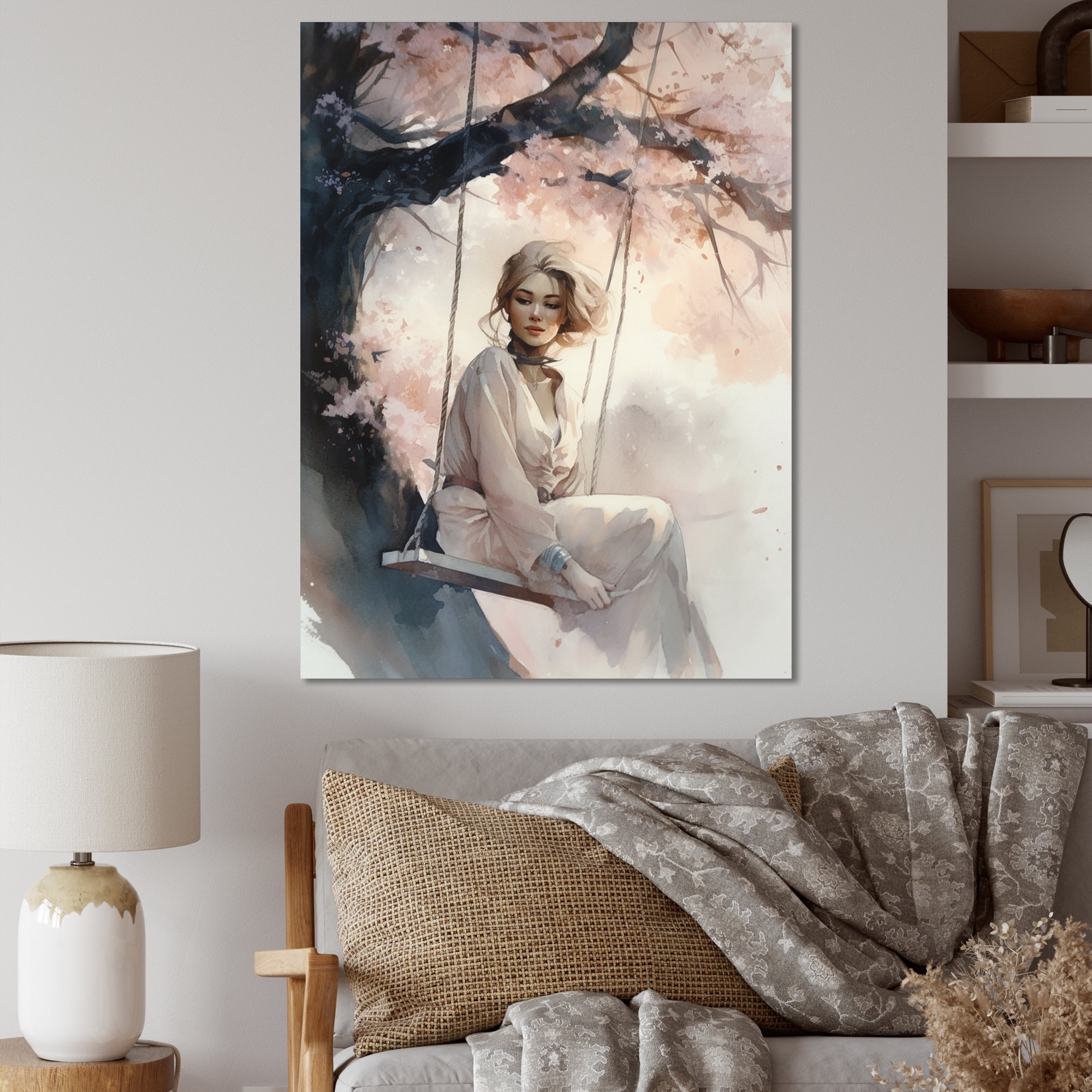 House of Hampton® Stunning Woman Under Willow Tree V On Canvas Graphic ...