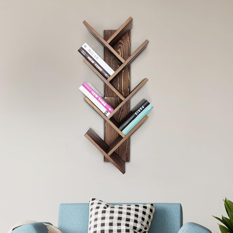 Latitude Run® 7 Layer Tree Bookshelf, Wall Bookshelf, Book Organizer ...